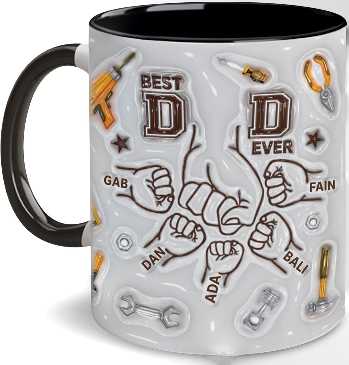 Amazon.com | Custom Dad Mug with Kids Names, Coffee Cups for Dad, Fist ...