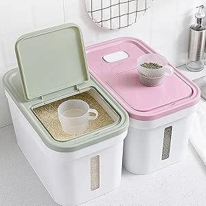 Felli Rice Bin Light Pink and White 12kg : Buy Online at Best Price in ...