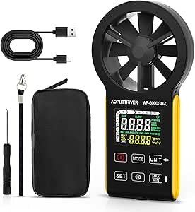 Amazon.com: Rechargeable Anemometer, HVAC Waterproof Anemometer Color ...