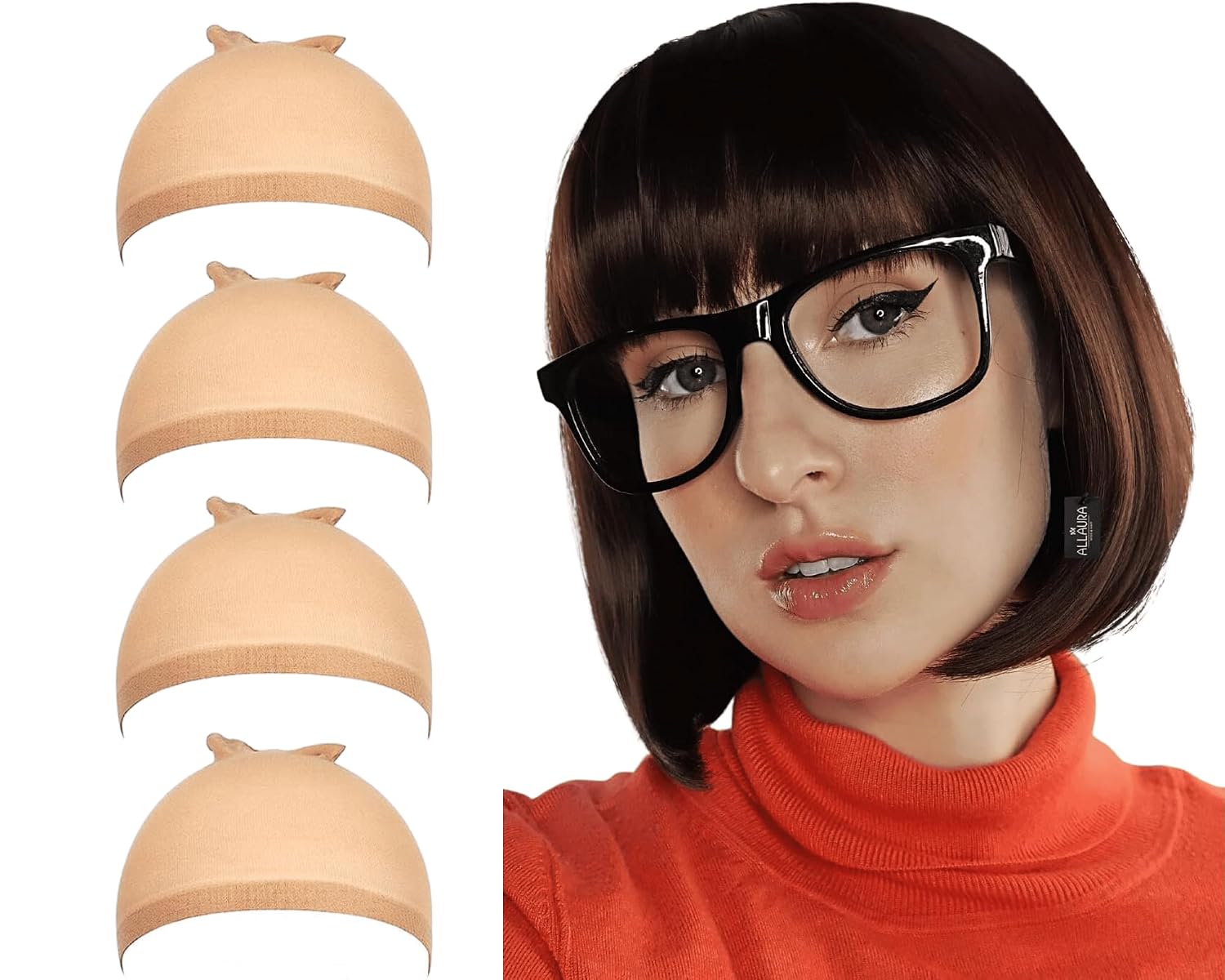 Amazon ALLAURA Brown Bob Wig Velma Wig And Glasses Sexy Velma amazon-allaura-brown-bob-wig-velma-wig-and-glasses-sexy-velma