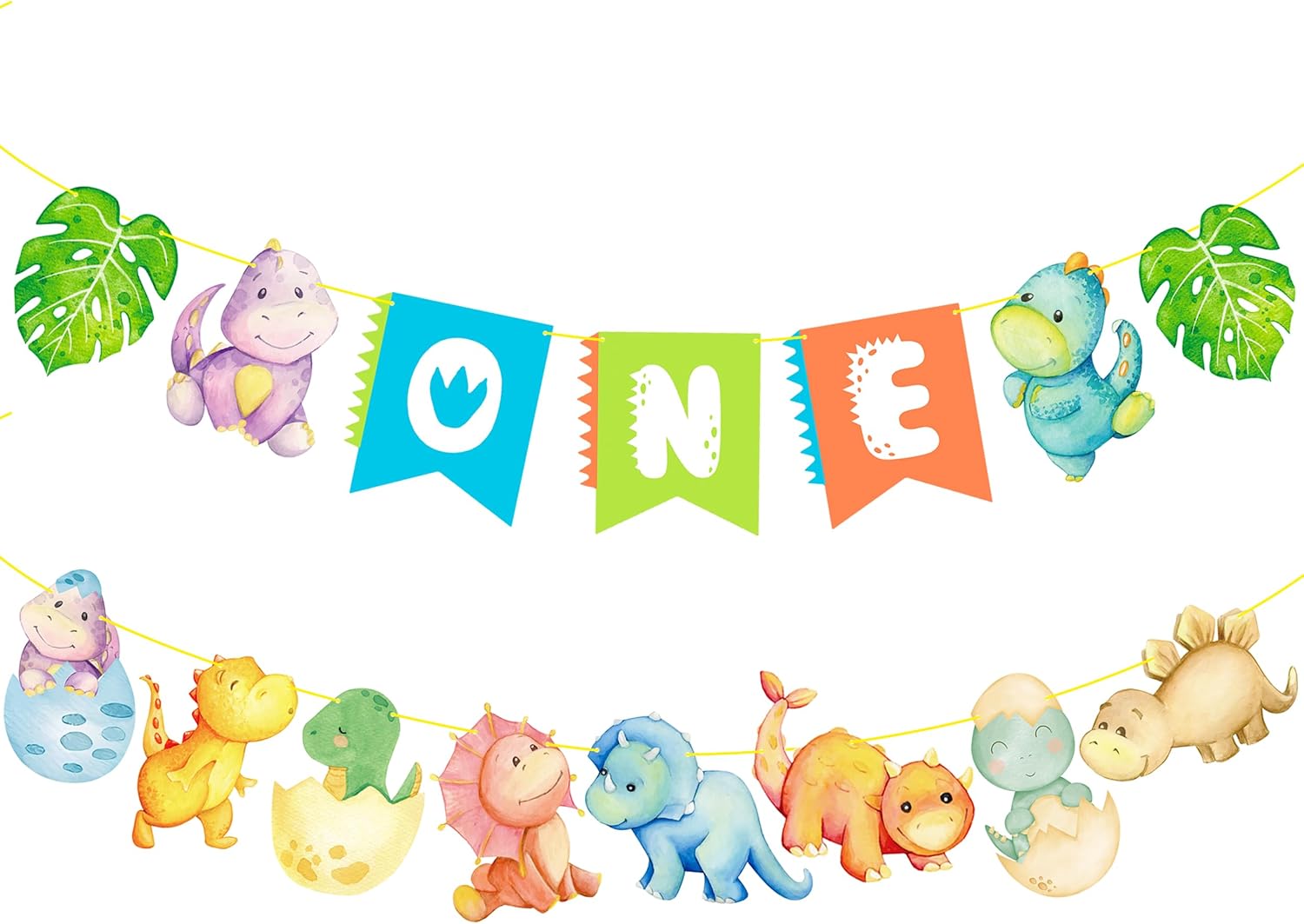 Amazon.com: iPartyFun Dinosaur 1st Birthday Party One Banner ...