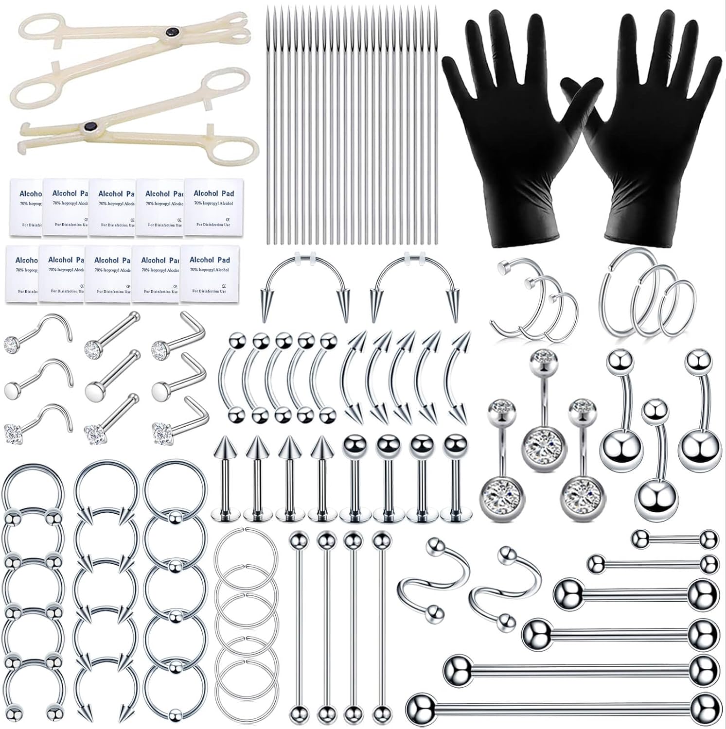 Amazon.com: Tustrion 110Pcs Piercing Kit for all Body Piercings with ...