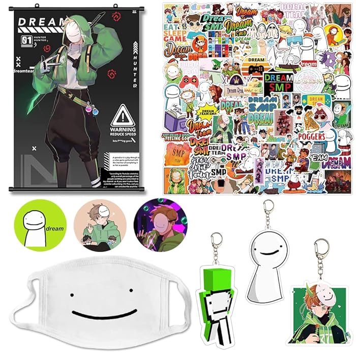 Buy Dream SMP Merch-Dream SMP Stickers,Dream SMP Button Pins,Dream SMP ...
