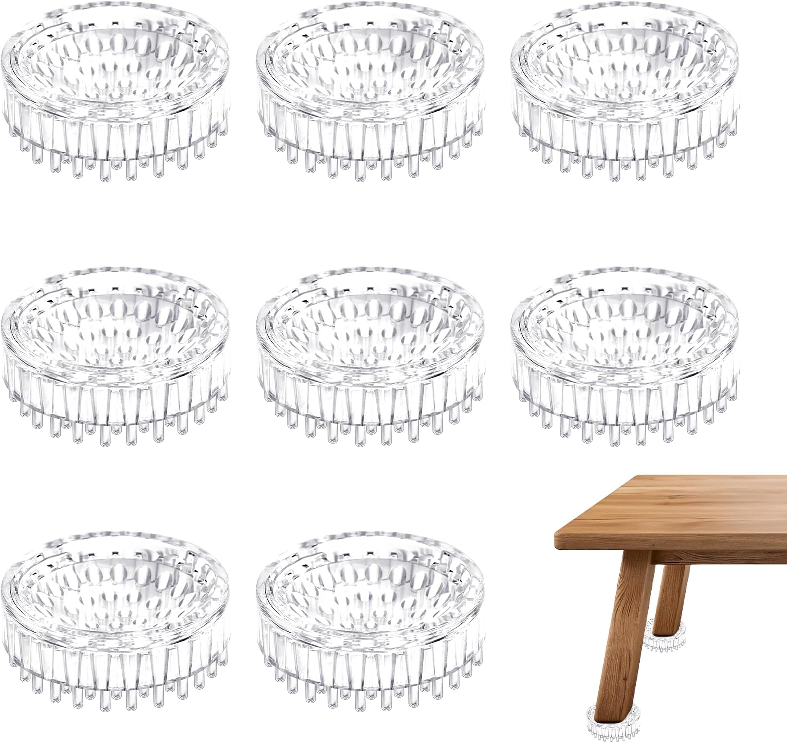 8 Pack Round Furniture Pads Spiked Furniture Caster Cups Carpet ...