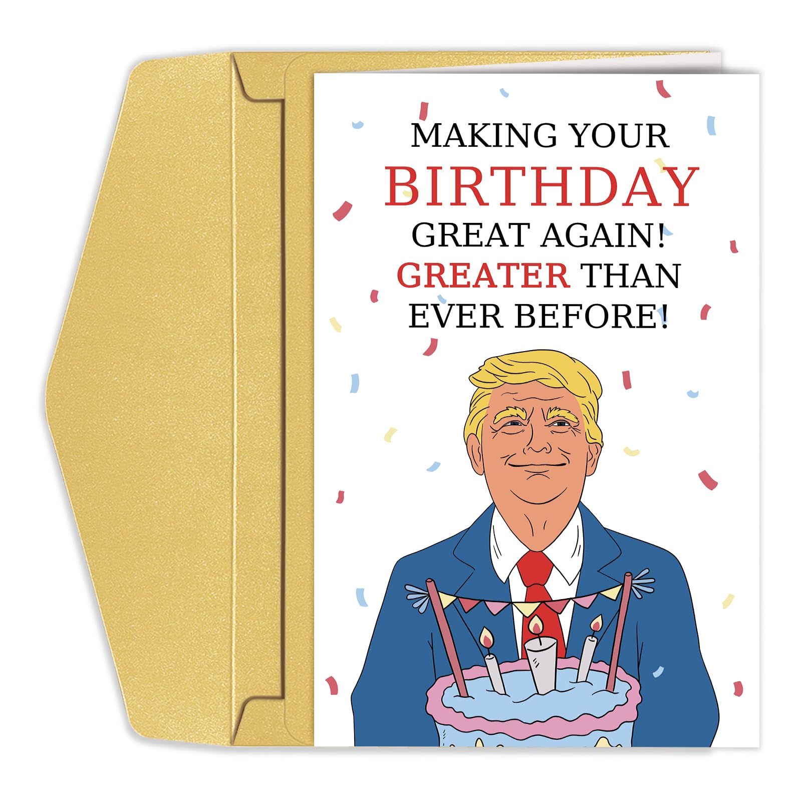 Amazon.com : Funny Trump Birthday Card for Men Women, Humorous Trump ...