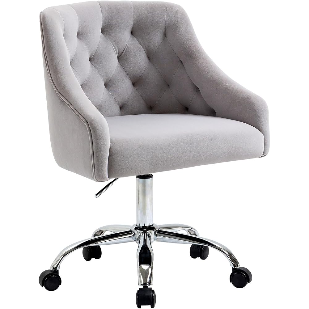 $17/mo - Finance MOJAY Velvet Office Swivel Vanity Chair, Fabric Desk ...