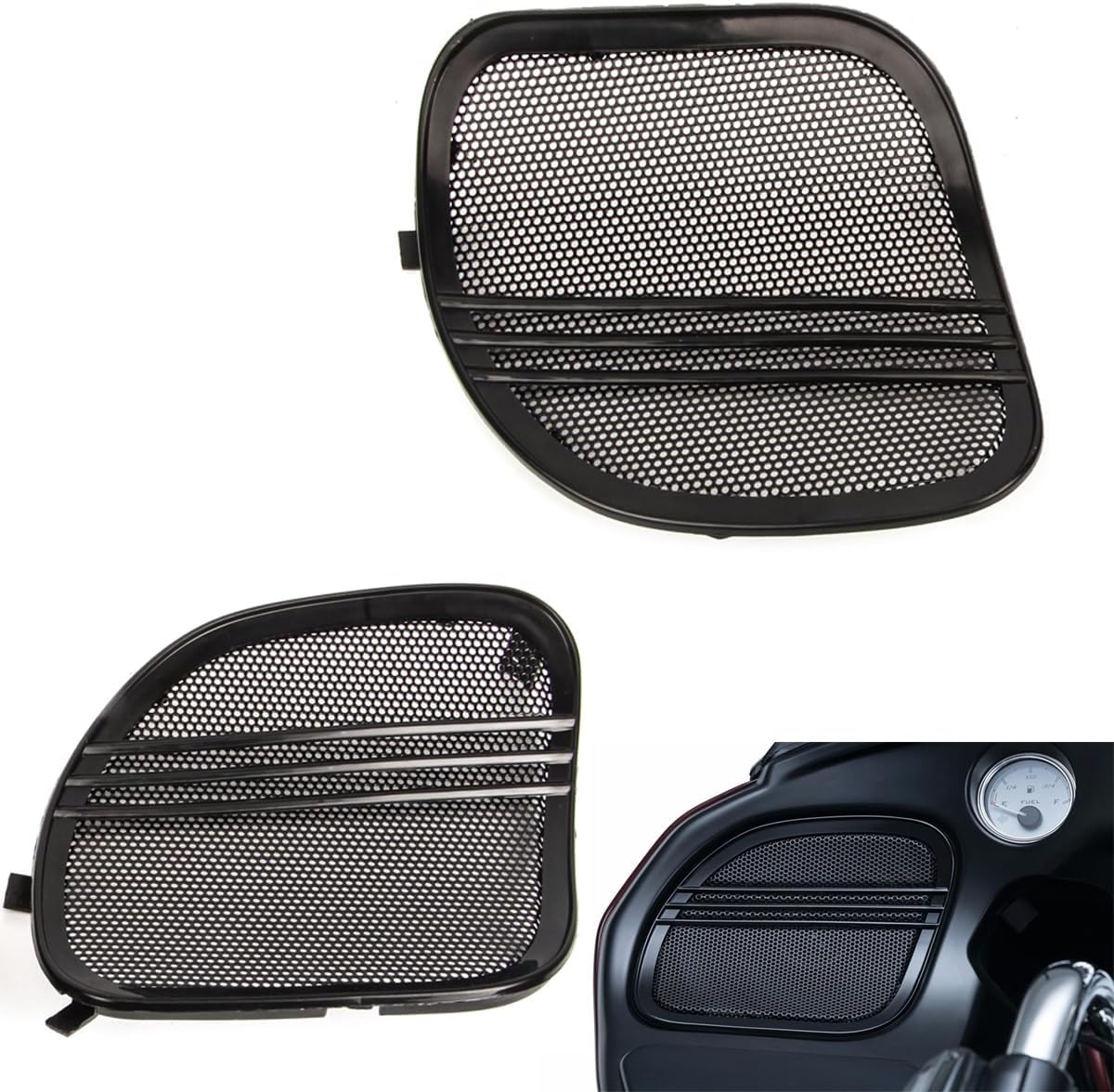 Amazon.com: HDBUBALUS Motorcycle Tri-Line Speaker Grills Front Fairing ...