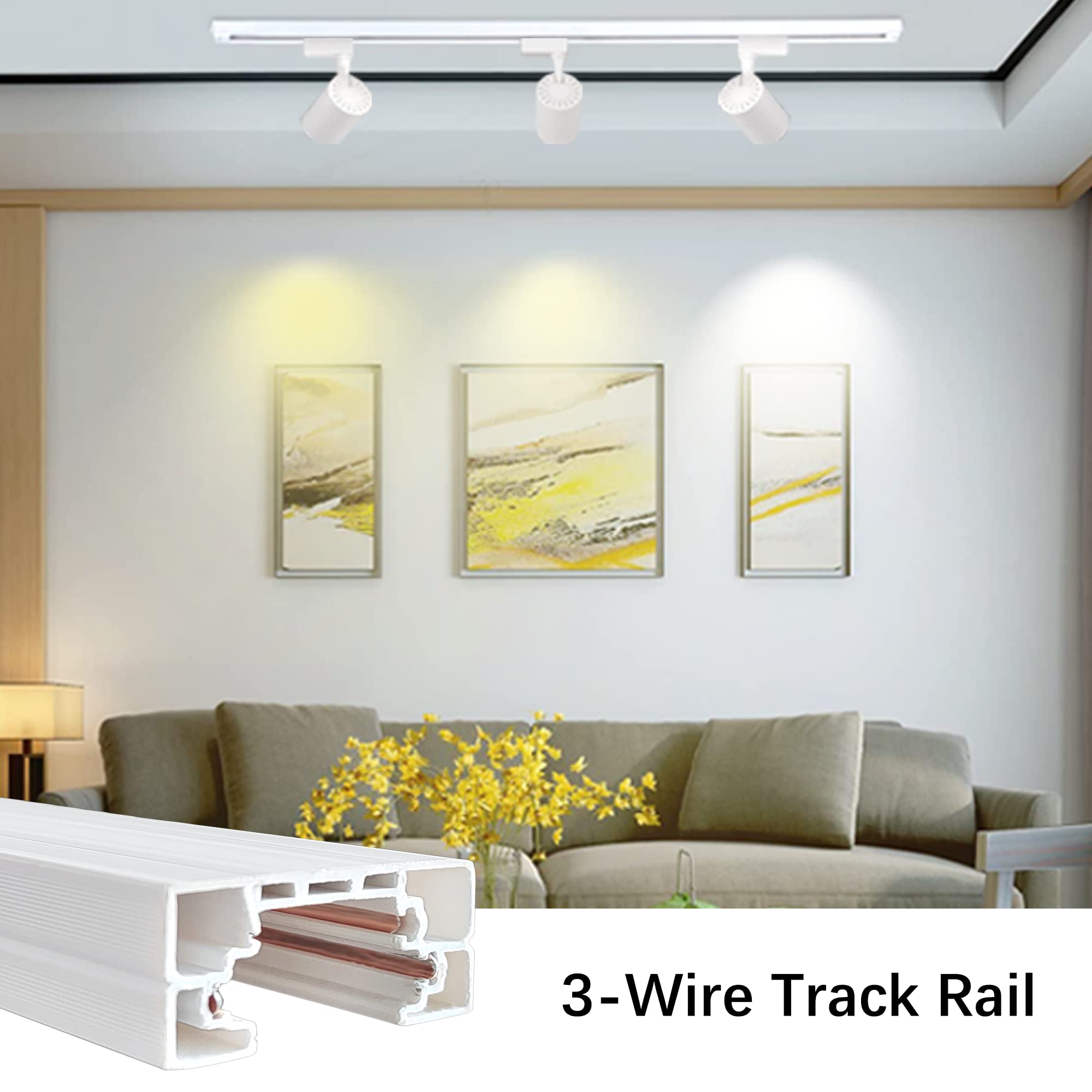H Type Track Lighting Rails 4PCS 120V Single Circuit 3-Wire H Track ...