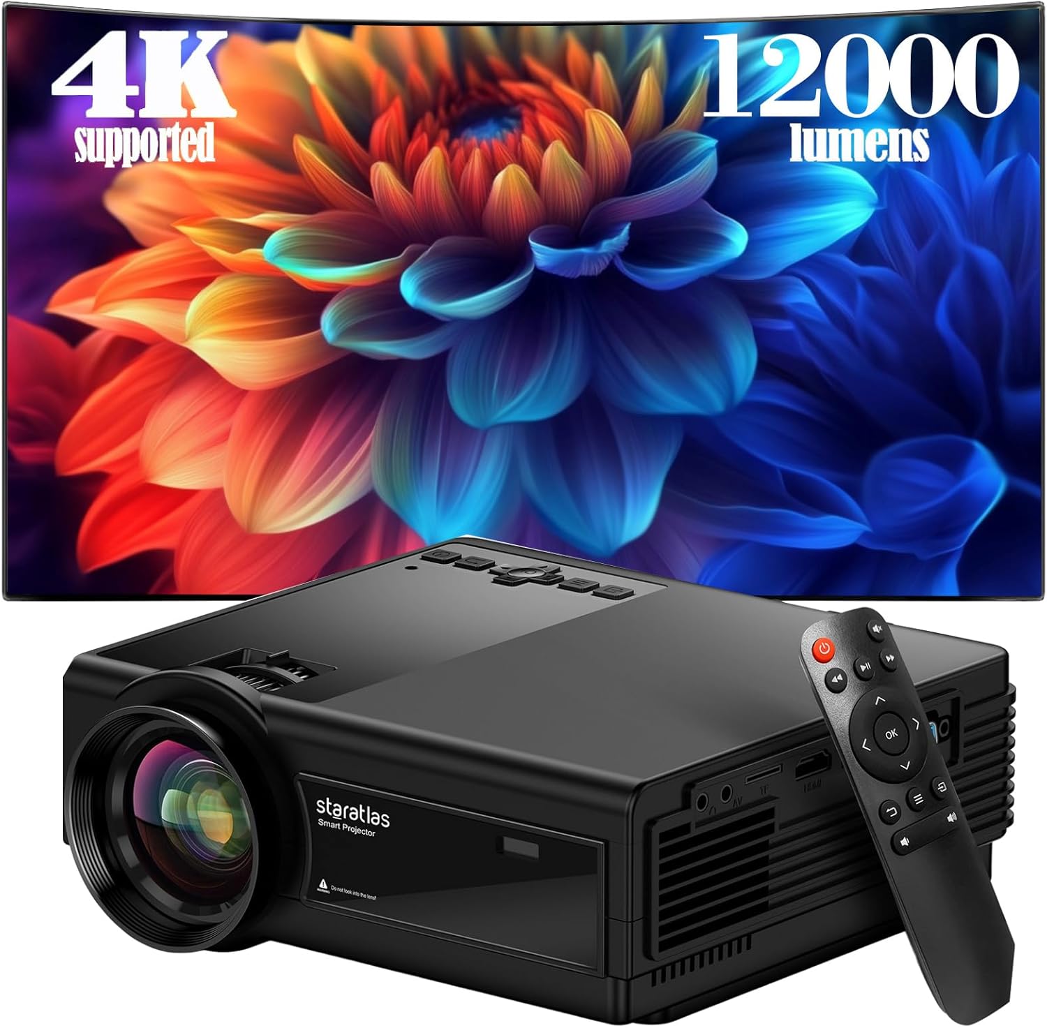Amazon.com: staratlas Staratlas 4K Projector with 5G WiFi and Bluetooth ...