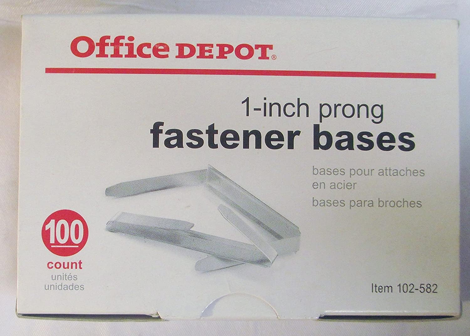 Amazon.com : Office Depot Brand Self-Adhesive Prong Fasteners, 1in ...