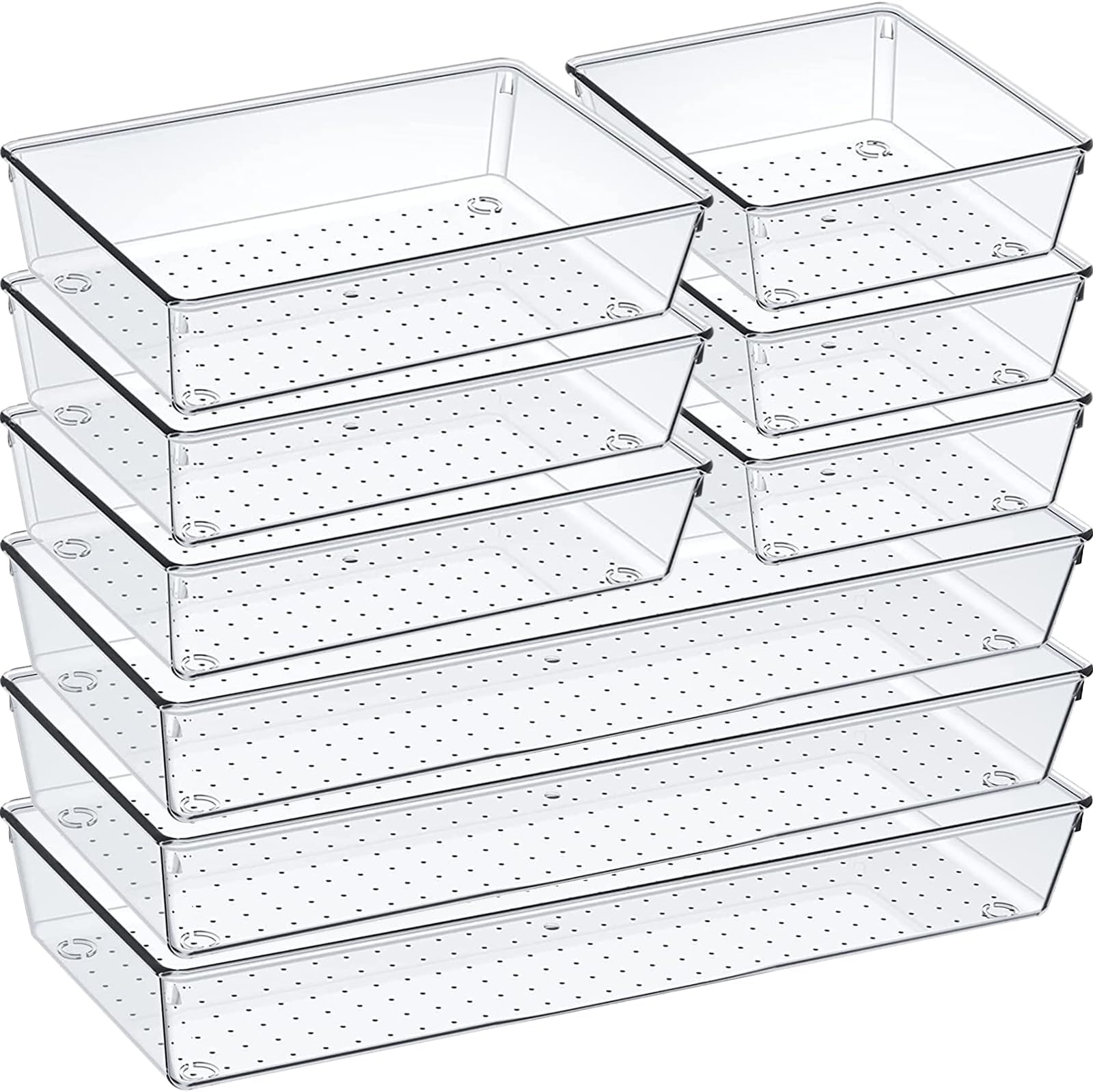 Amazon.com: acDesign 5-Piece Stackable Clear Drawer Organizer Set, 5 ...
