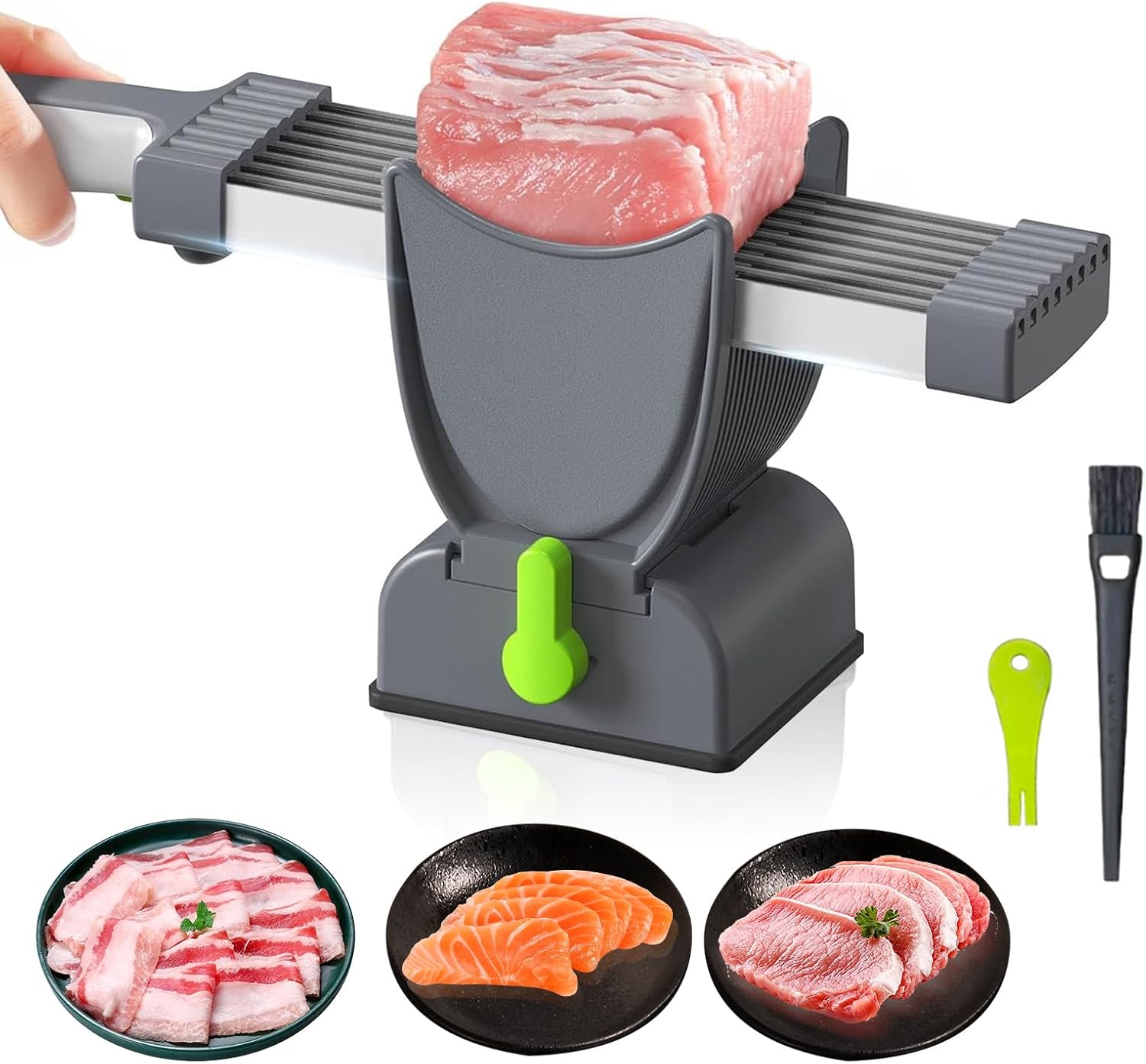 Meat Slicer, Manual Meat Slicer for Home, Adjustable Thickness 2-4 mm ...