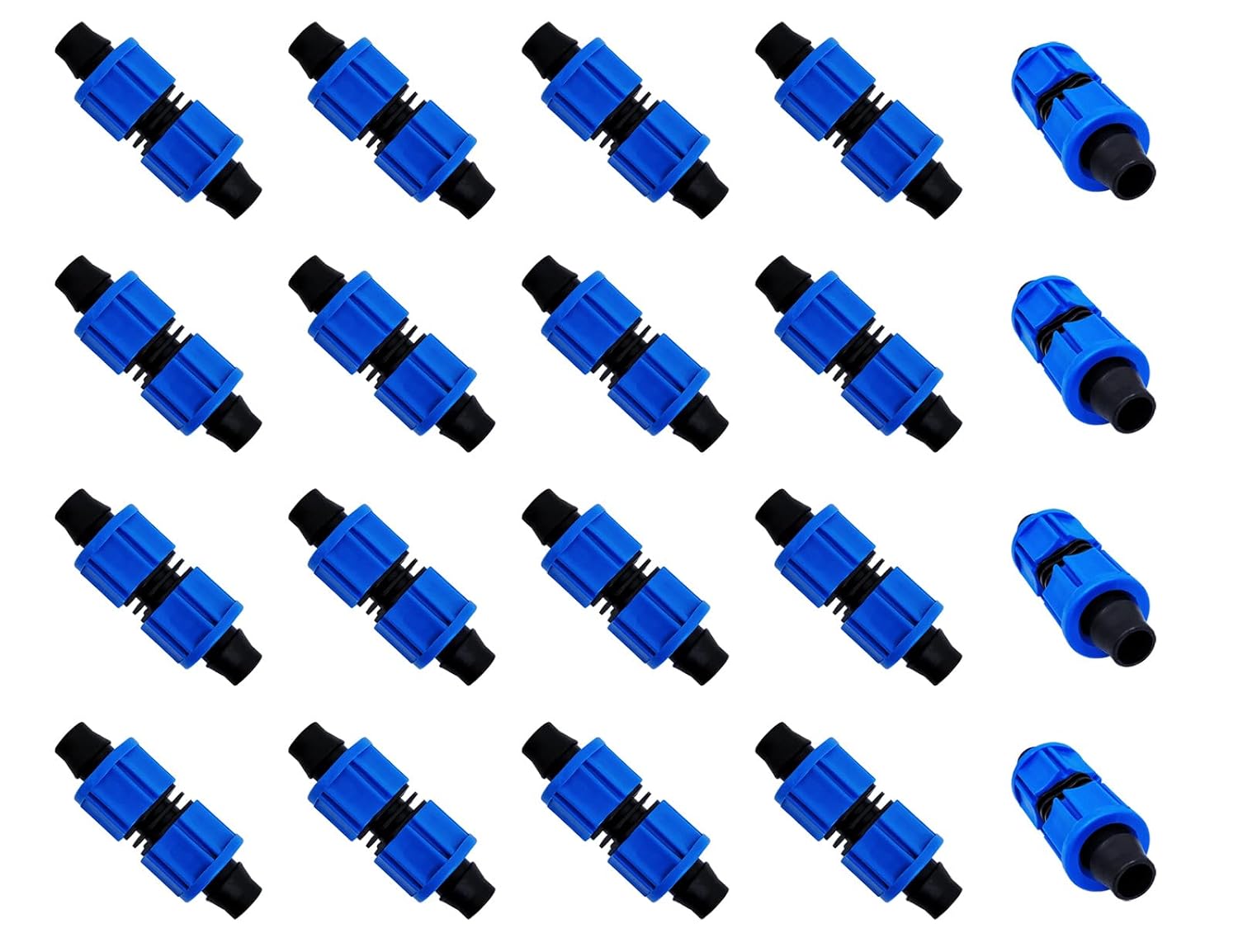 Amazon.com: 20pcs Drip Irrigation Coupling, Blue Connector Farm ...