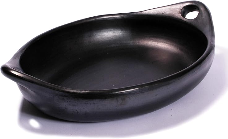 Amazon.com | Ancient Cookware, Chamba Clay Oval Serving Dish with ...