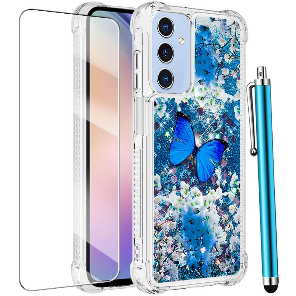 Amazon.com: CAIYUNL for Samsung Galaxy A15 5G Case with Screen Protector, Women Girls Glitter ...