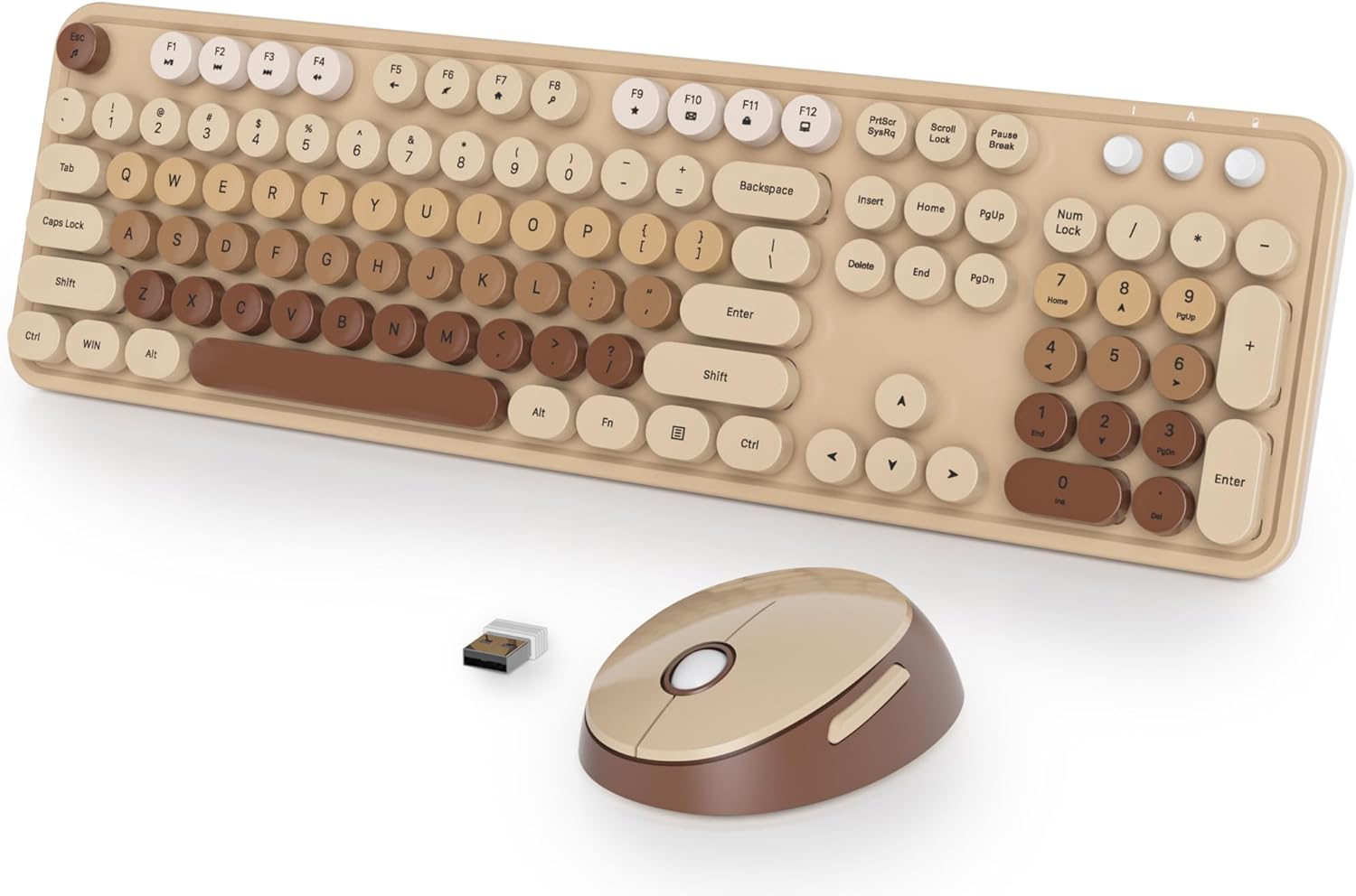 Amazon.com: Fogruaden Wireless Keyboard and Mouse Combo, Retro ...