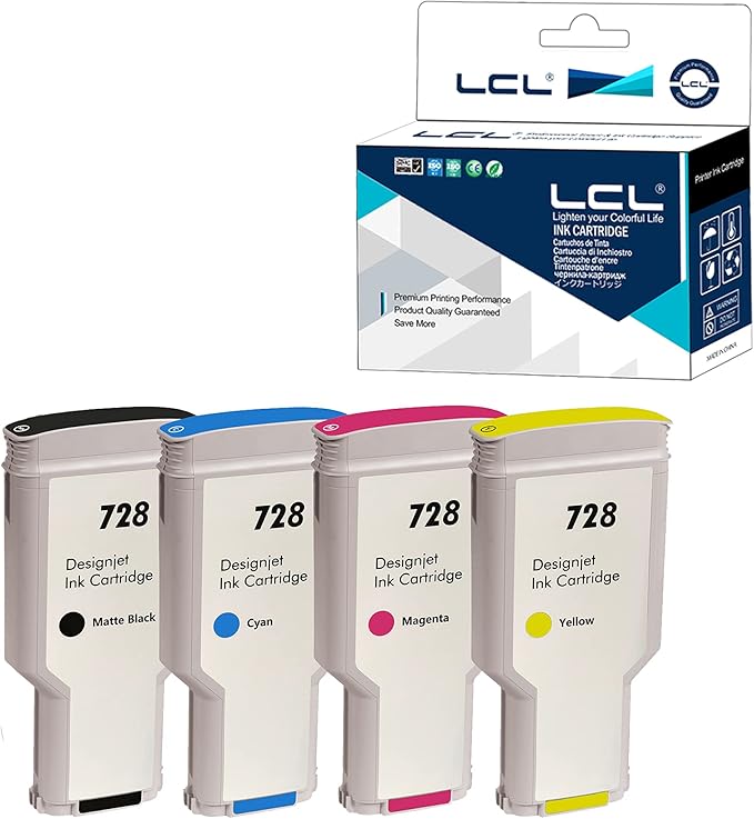 Amazon.co.jp: LCL HP用 728 F9J68A F9J67A F9J66A F9J65A 大容量 (4色セット) 互換インク ...