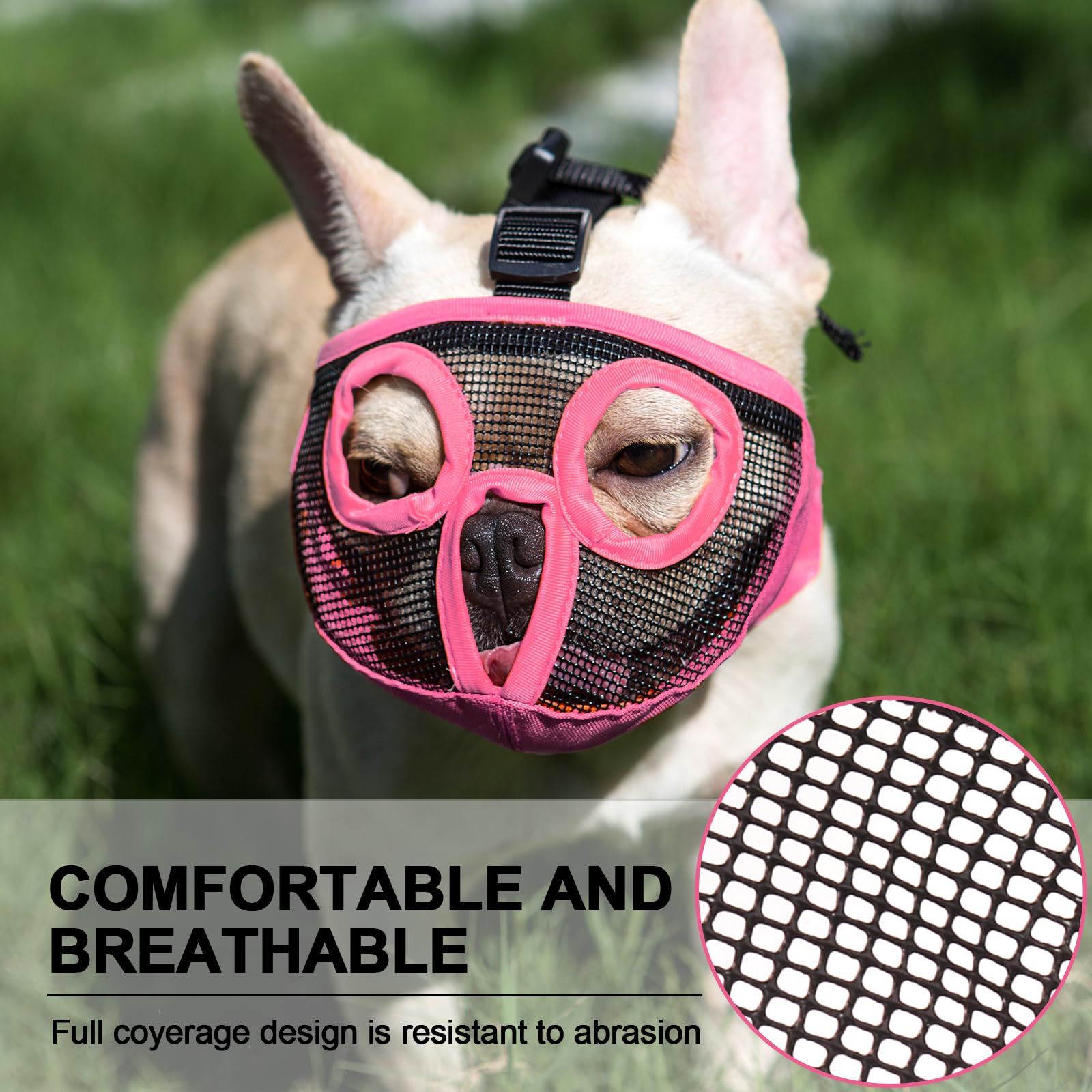Snapklik.com : JYHY Short Snout Dog Muzzles- Adjustable Breathable Mesh ...