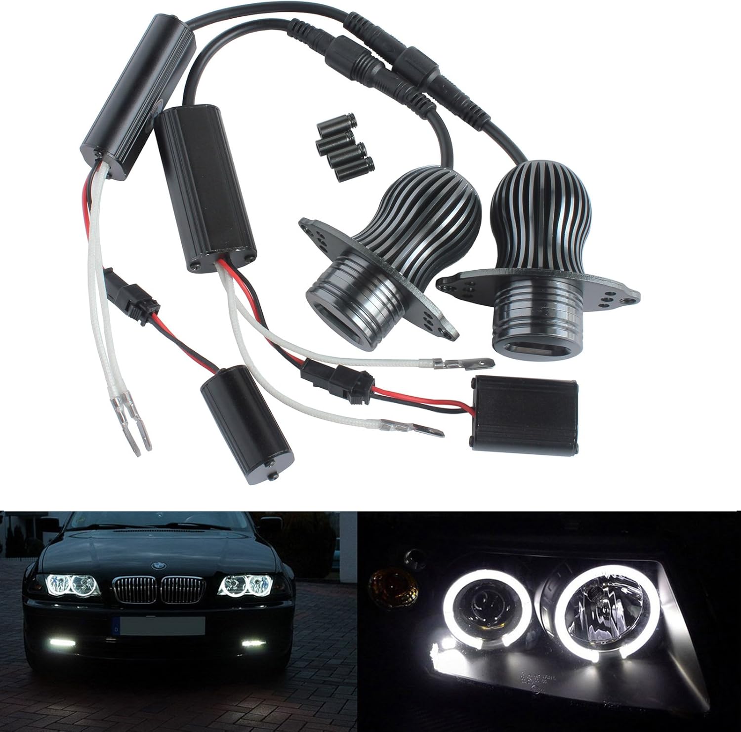ANG RONG 63117161444 Angel Eyes Headlight Cree LED Marker Halo Ring ...