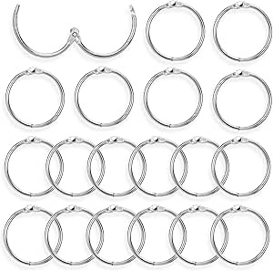 20pcs Metal Book Rings 25mm / 1 inch - Loose Leaf, Binder, Small Book ...