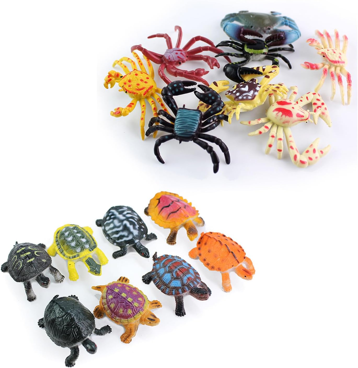 VDFJEK 16 Pcs Sea Animals Toys for Kids, Tortoise Toys, Crab Toy, Mini ...