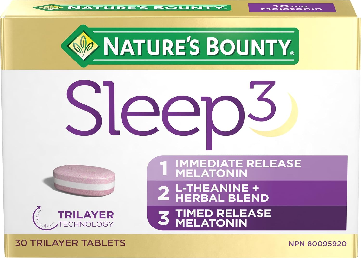 Nature's Bounty Sleep3, Immediate and Timed Relase Melatonin, L ...