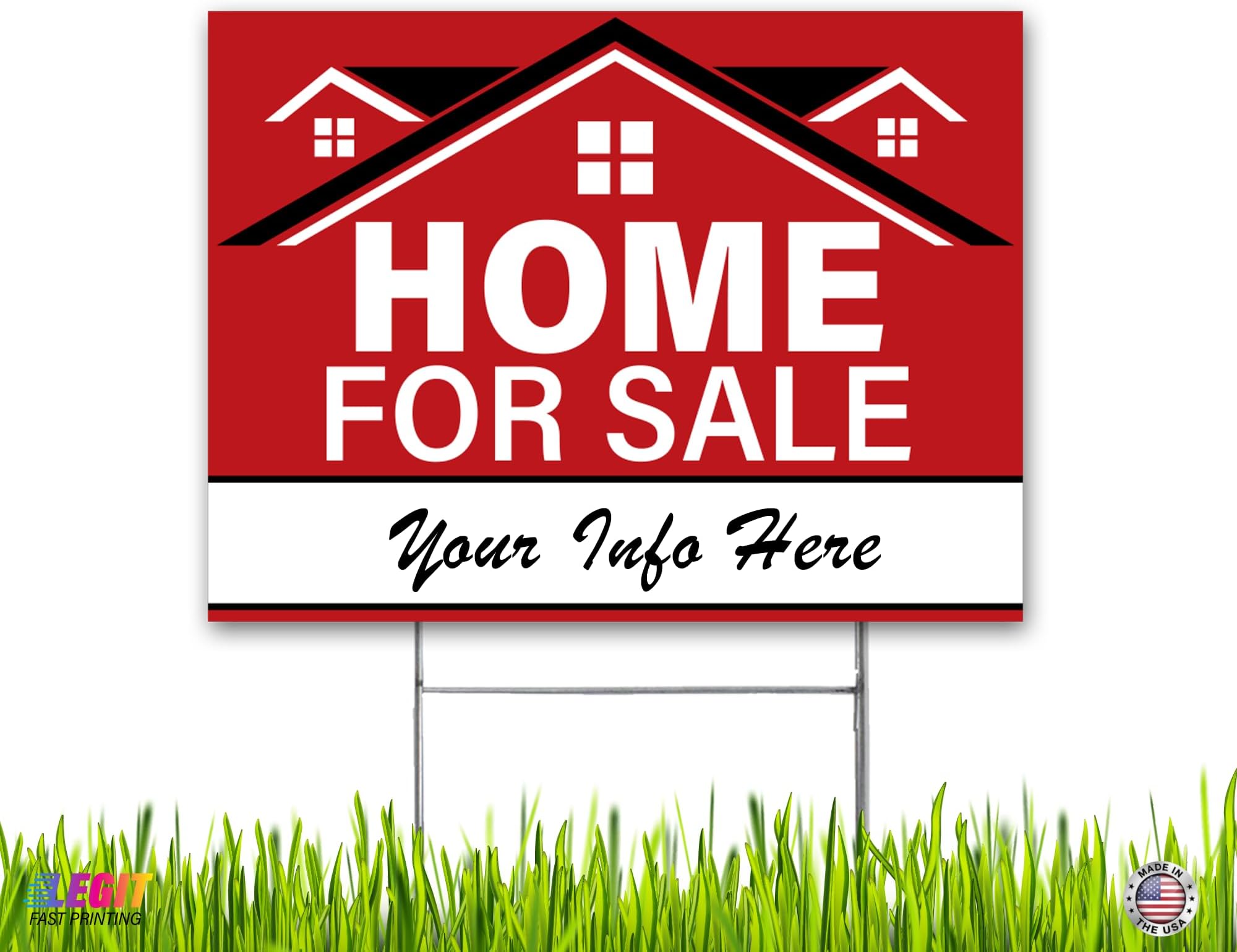 Amazon.com : Personalized Home For Sale Yard Sign, Double Sided with ...