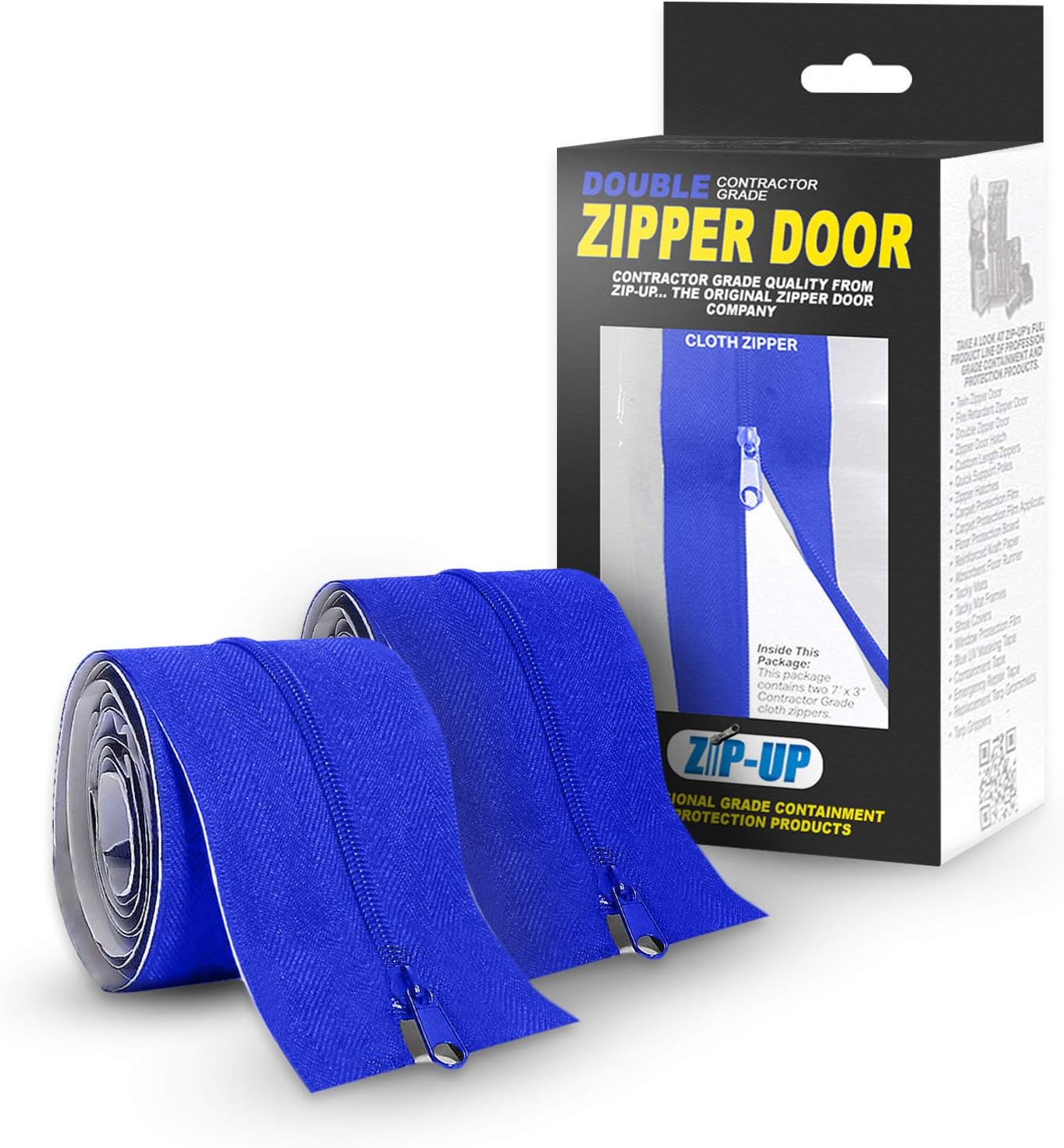 Zip-Up Products ZIP7.3BCL Peel & Stick Dust Containment Zip Barrier 7ft ...