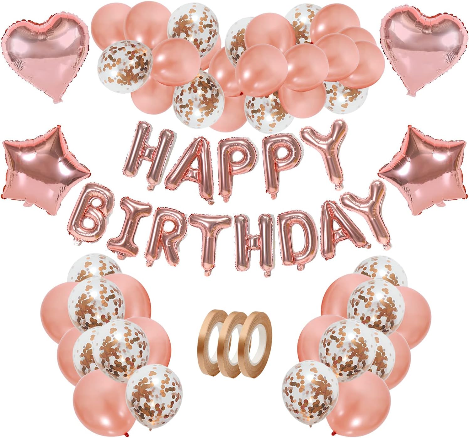 Amazon.com: 72pcs Birthday Party Decoration Kit - Happy Birthday Banner ...