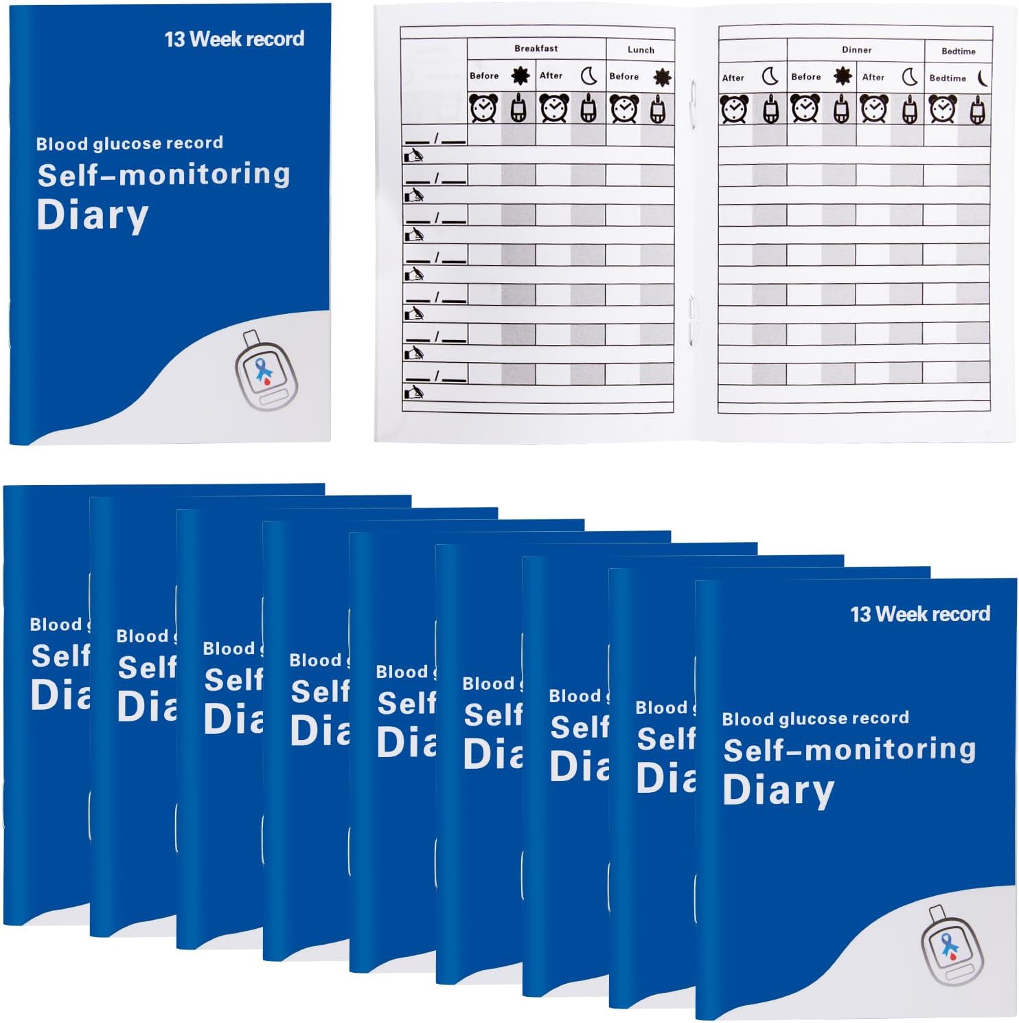 Amazon.com: 10Pcs Diabetes Blood Glucose Log Book, 3 x 4 inch Record ...