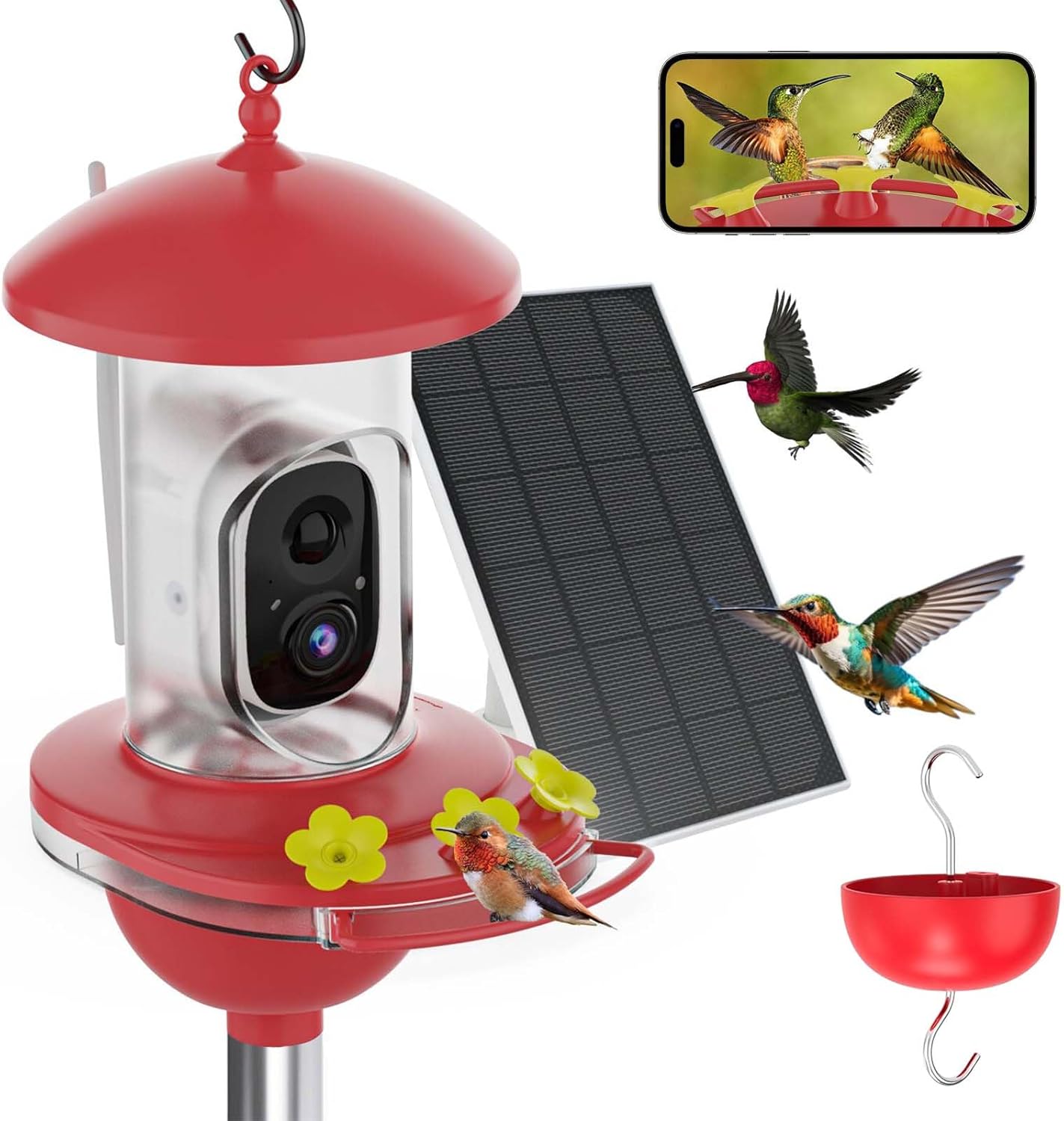 Amazon.com : Hummingbird Feeder with Camera,AI Identify Bird Breed,Auto ...