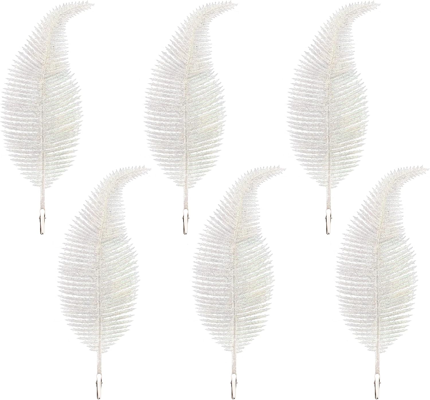 TSLBW Christmas Glitter Feathers 6 Pcs Feather Christmas Decorations ...