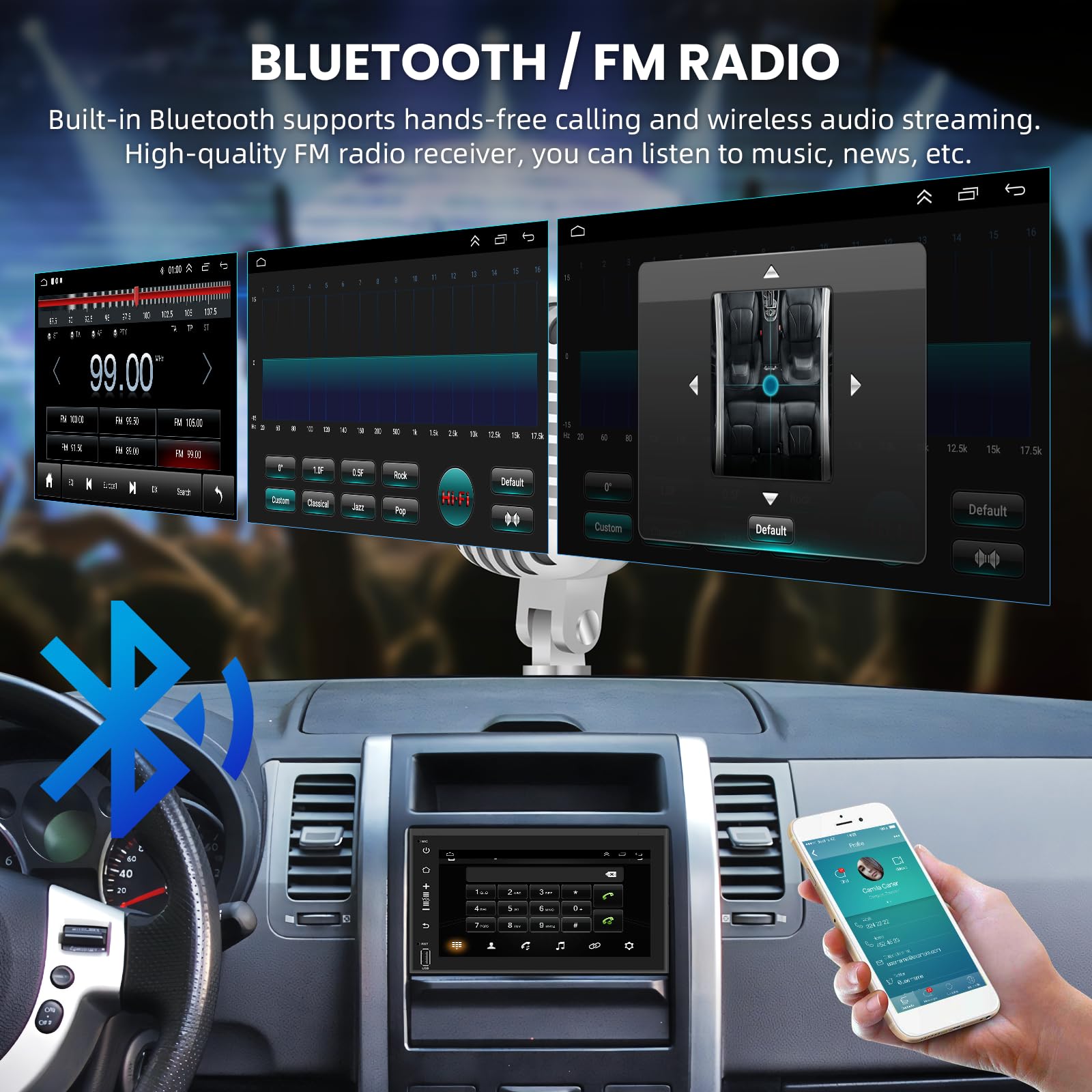 Android Car Radio for Ford F150/F250/F350/E250/E350, 7â€? HD Touchscreen Bluetooth Car Stereo ...