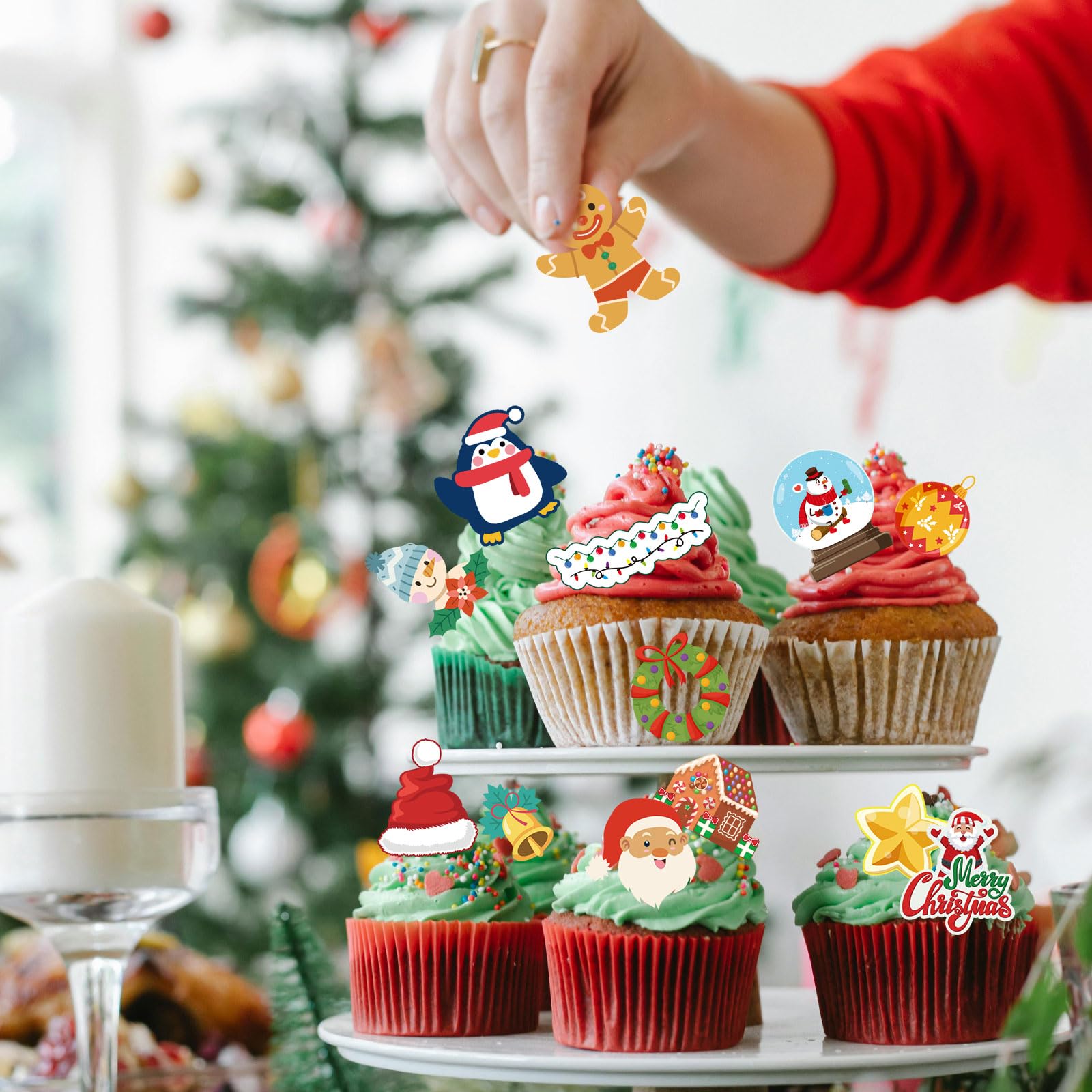 Decorazioni Carta Riso Feste 300 Decorazioni Commestibili Natale ...
