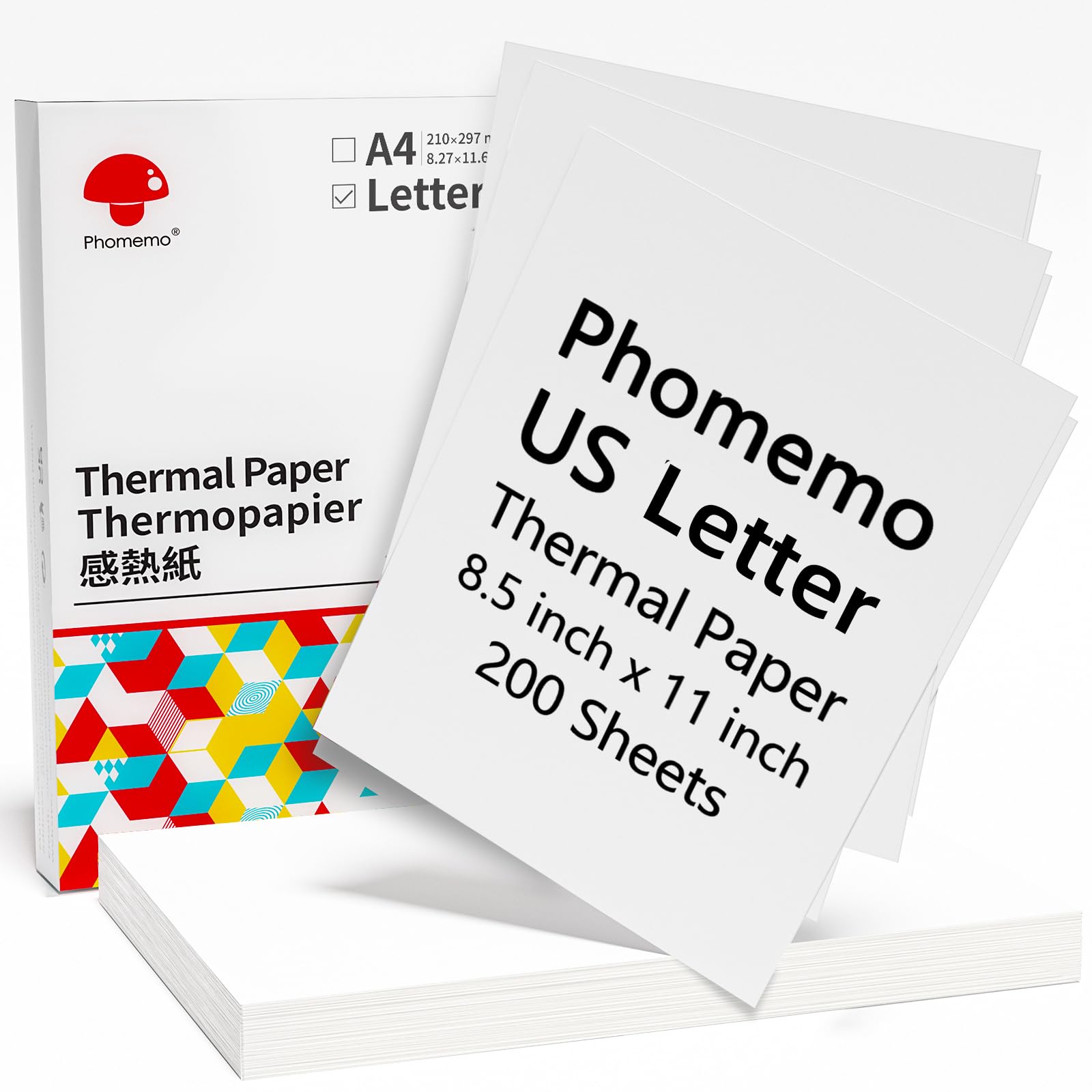 Phomemo Thermal Printer Paper, Thermal Paper 8.5 x 11 Inch, US Letter ...