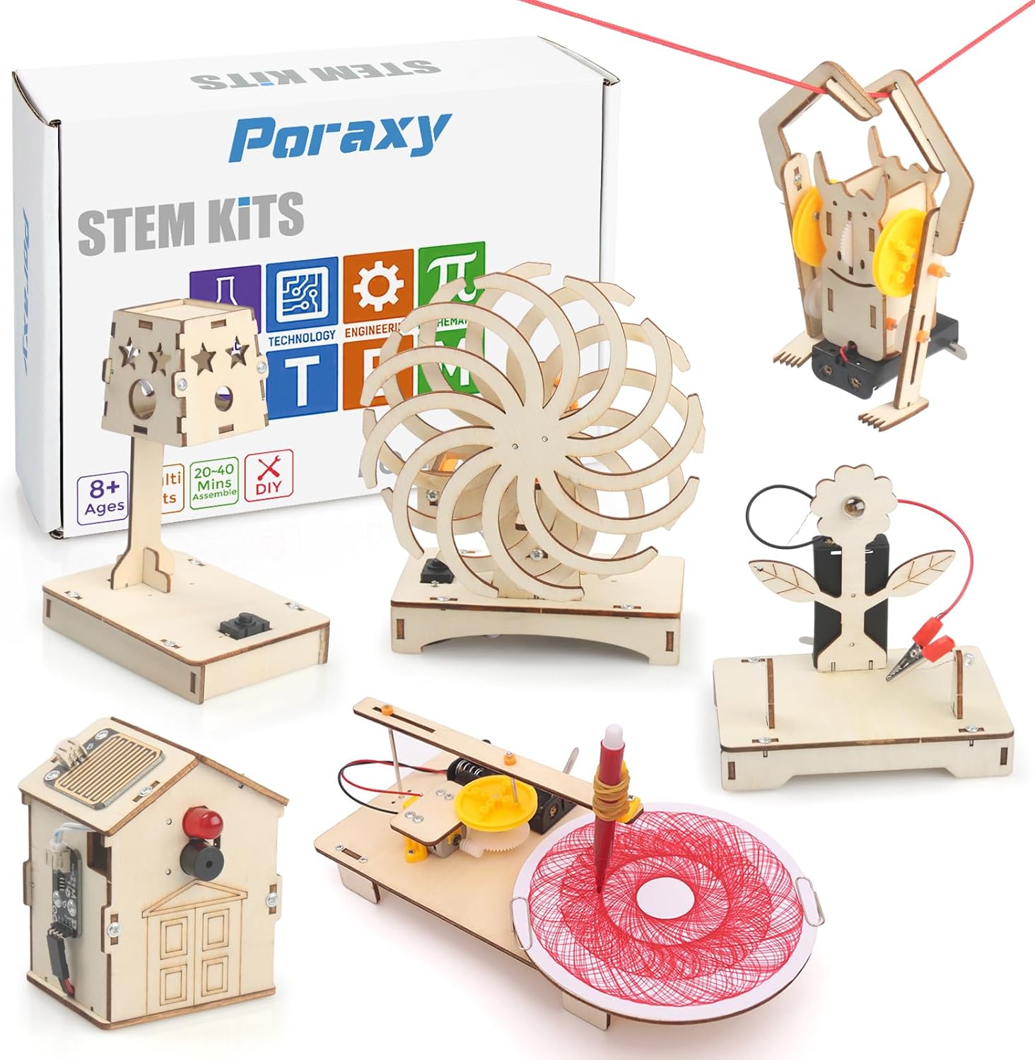 Amazon.com: 6 in 1 STEM Projects for Kids Ages 8-12, STEM Kits, 3D ...