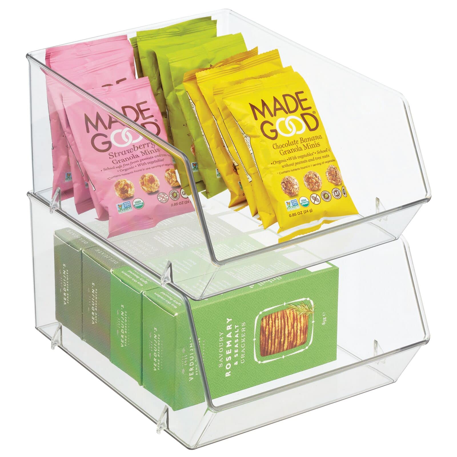 Snapklik.com : mDesign Plastic Stacking Food Storage Bin For Kitchen ...