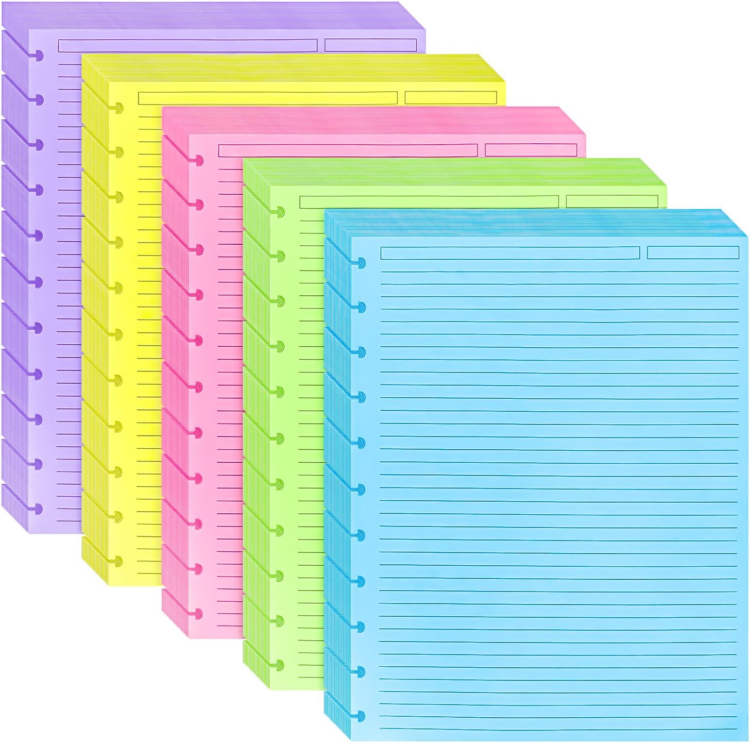 Amazon.com : MotBach 60 Sheets Letter Size Discbound Lined Refill Paper ...