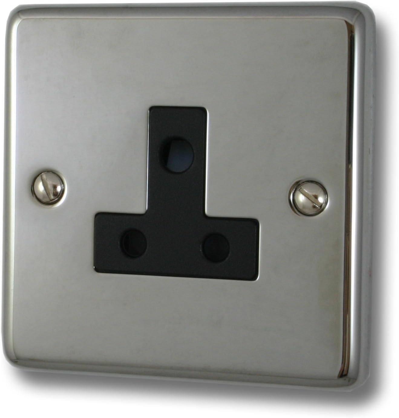 G&H Brassware CC59B 5A 3-Pin Round Pin Socket - Black Inserts : Amazon ...