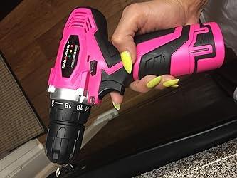 Amazon.com: Pink Power Pink Drill Set for Women - 12V Li-Ion Pink ...