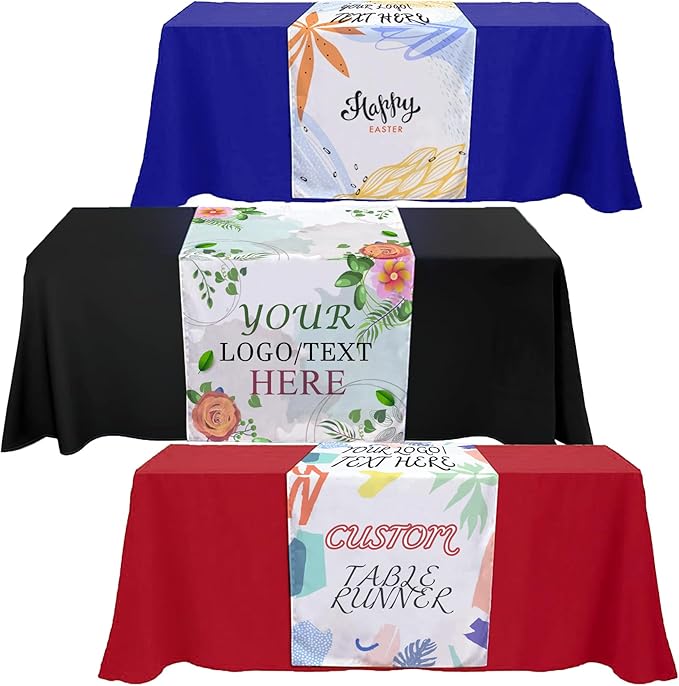 Amazon.com: Custom Table Runner with Business Logo - Custom Banner and ...