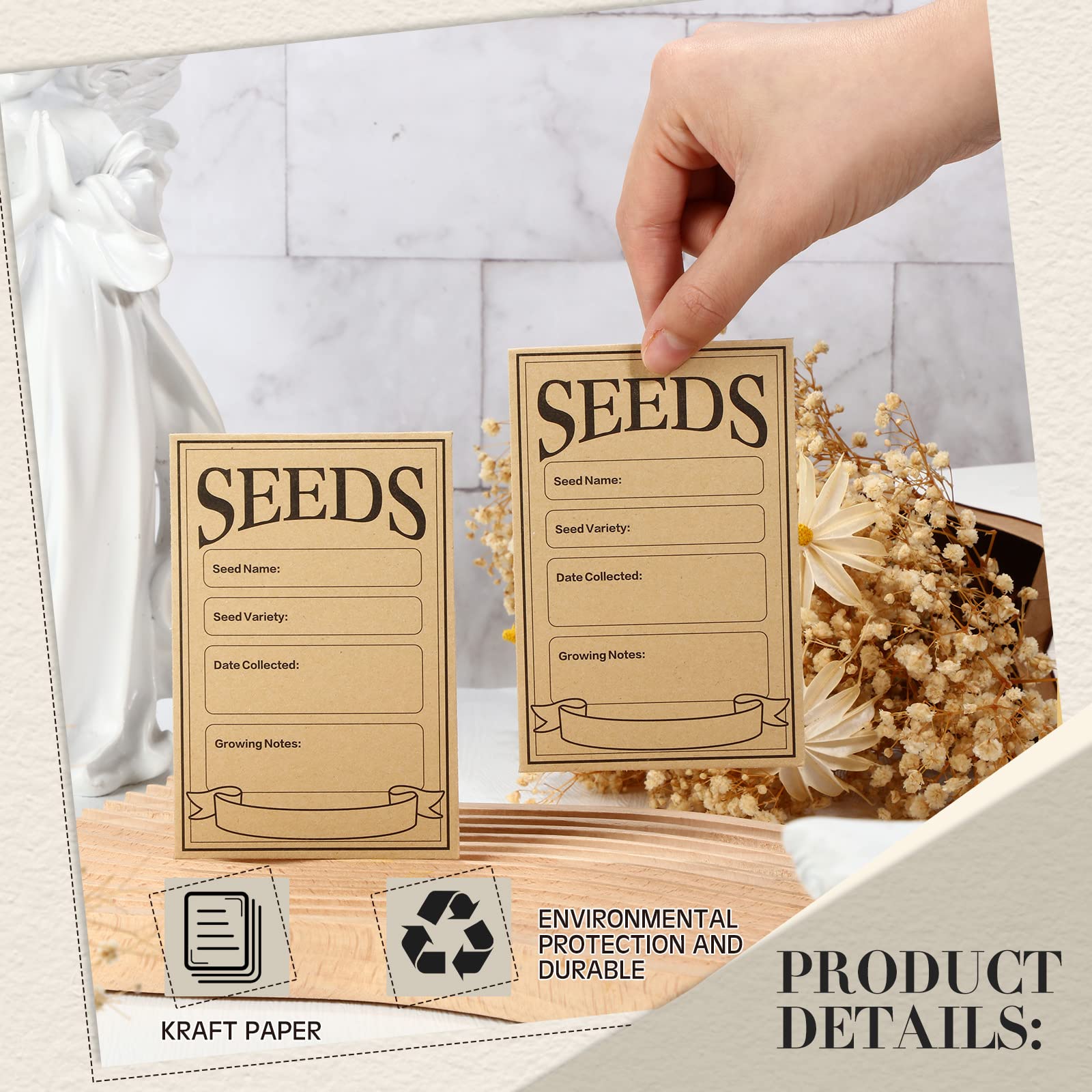 Snapklik.com : Sabary 100 Pcs Seed Envelopes Resealable Seed Packets 3. ...