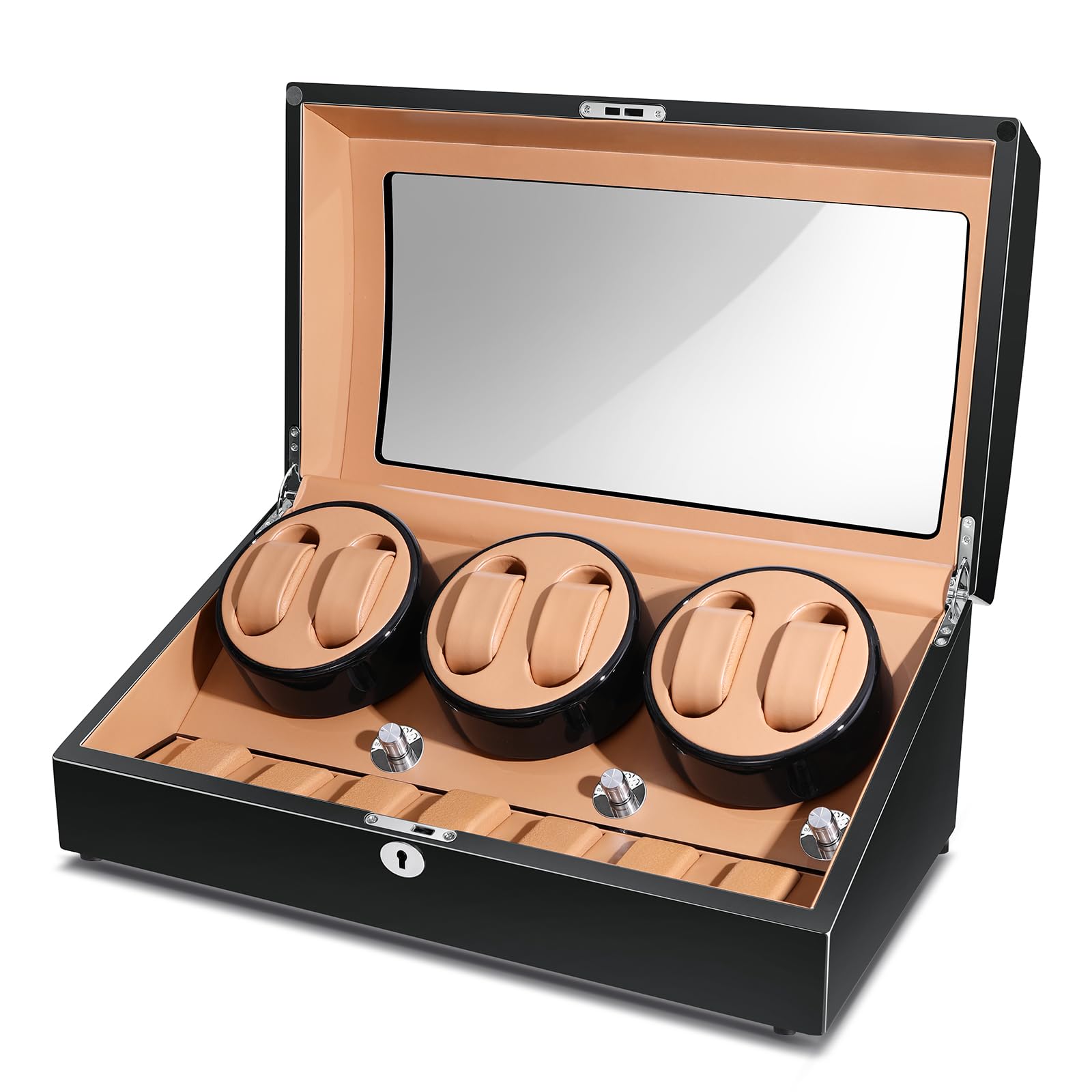 JQUEEN Watch Winder, Large Capacity 6 Watch Winders Box with 7 Watches ...