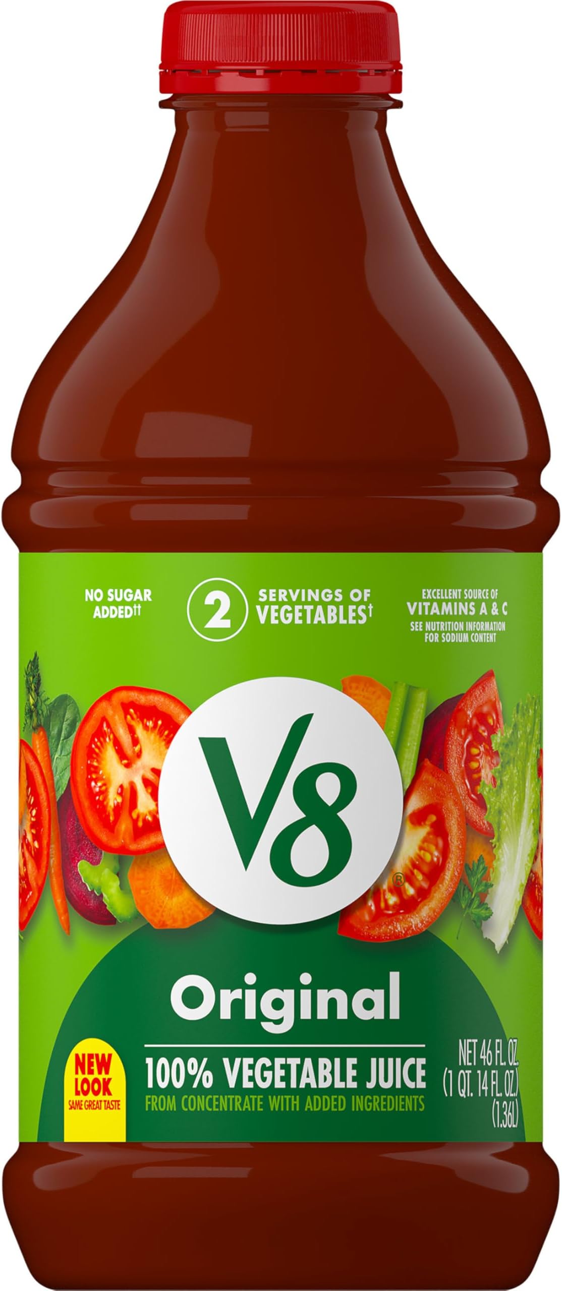 Amazon.com: V8 Original 100% Vegetable Juice, 46 fl oz Bottle