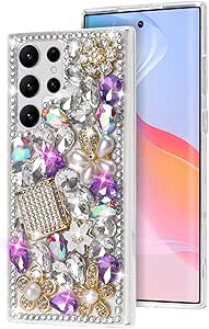 Amazon.com: Losin Compatible with Galaxy S23 Plus Bling Case for Women Girls Luxury 3D Sparkle ...