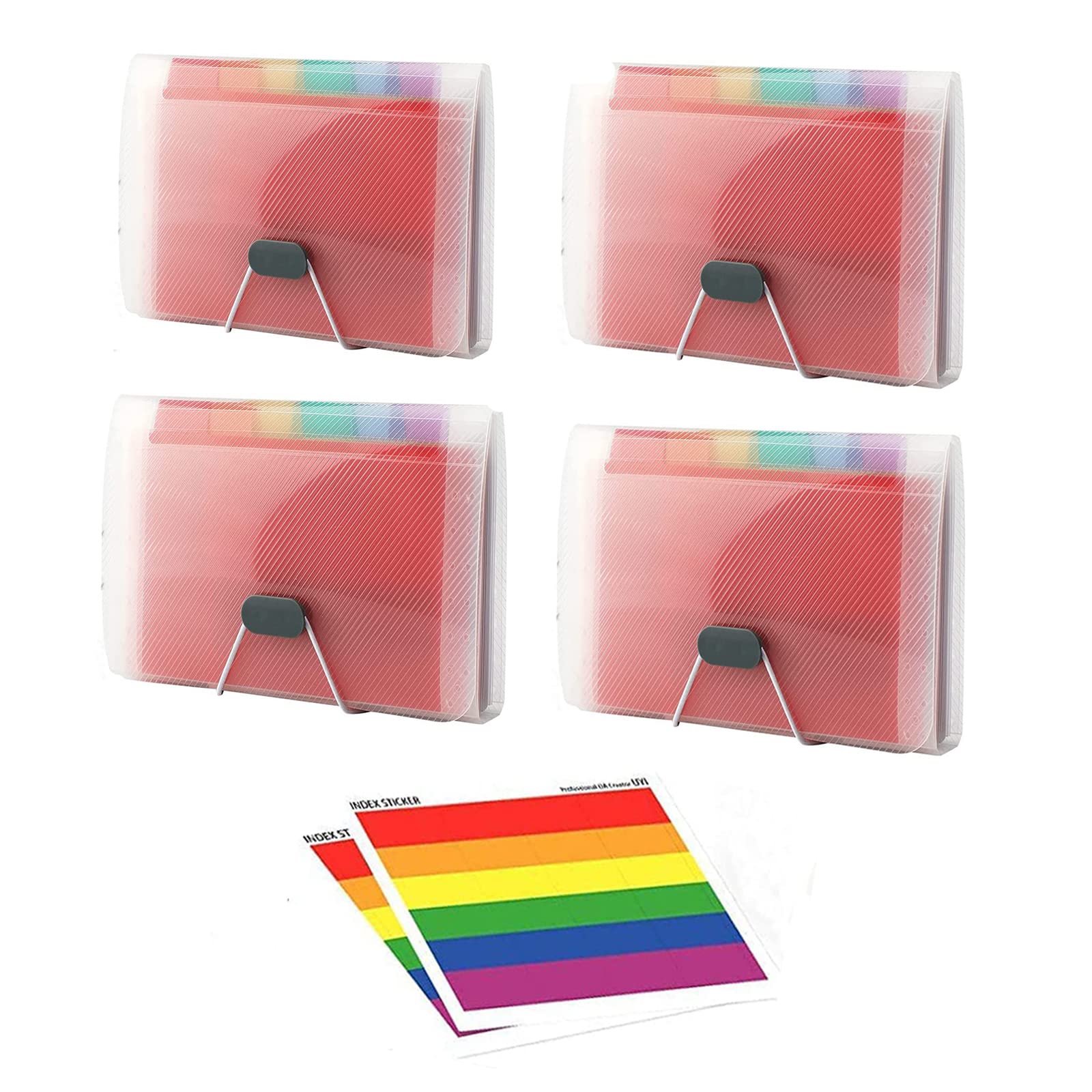 Rainbow Pocket File 4 PCS A6 Mini Document File Organizers - Rainbow ...