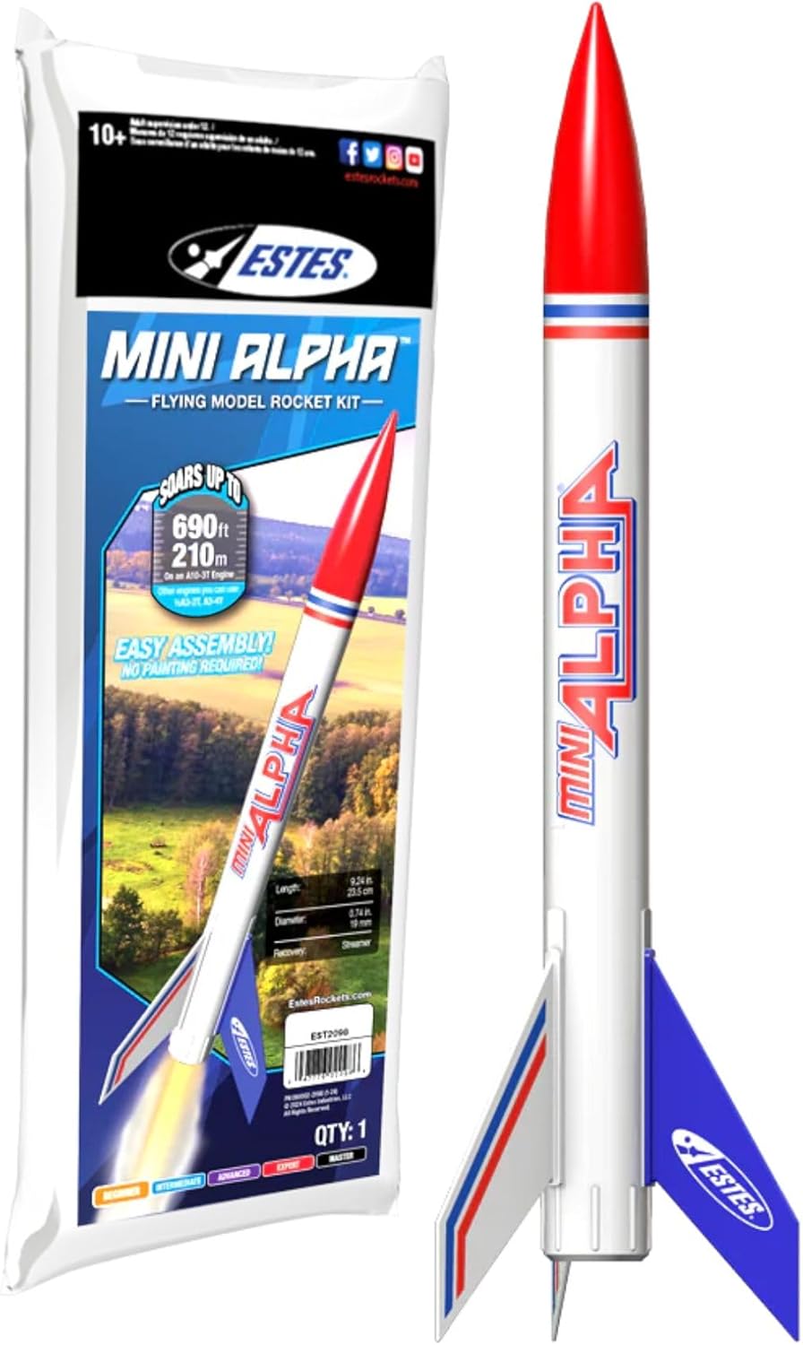 Amazon.com: Estes Rockets 002098 Mini Alpha | Beginner Model Rocket for ...