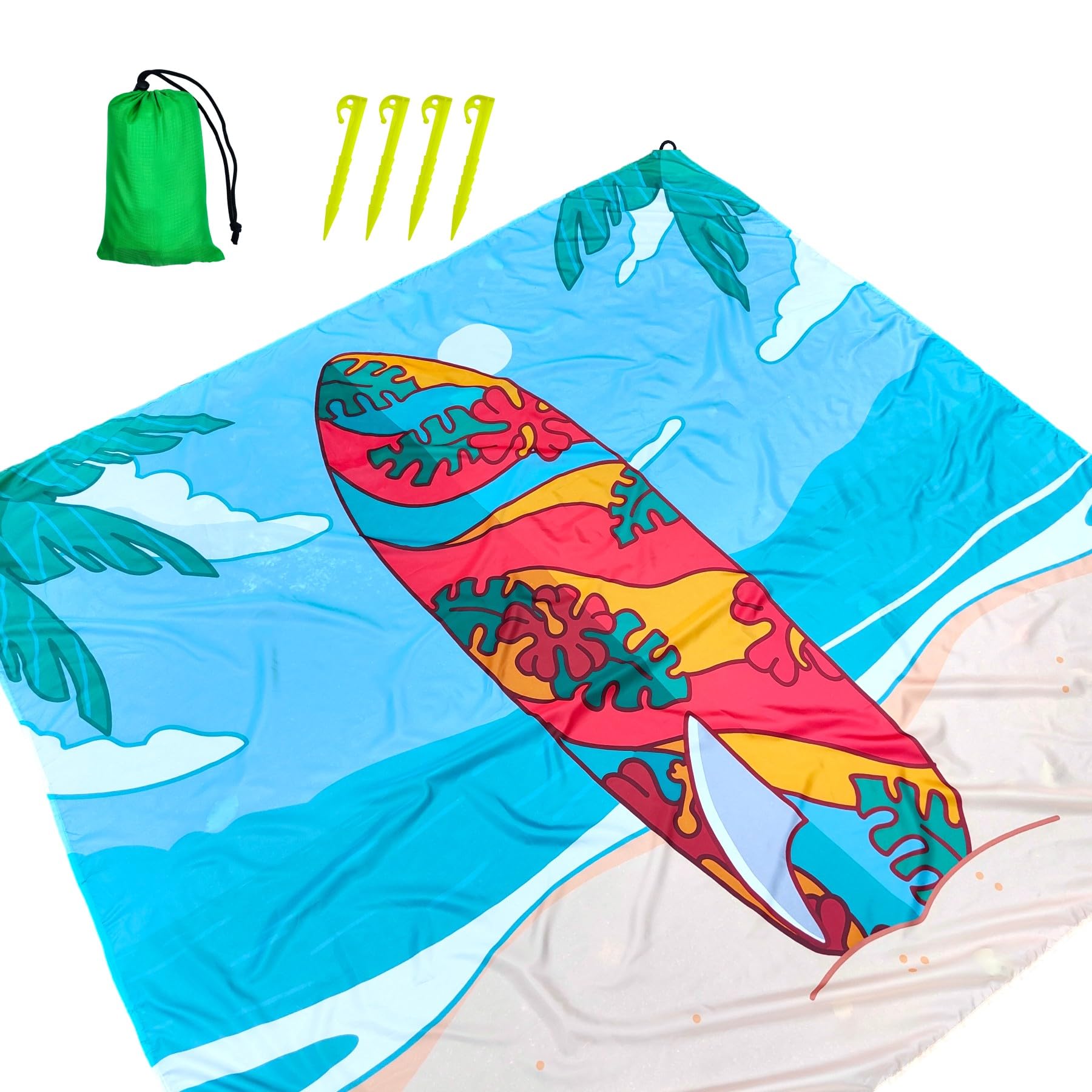 Amazon.com: sheelokhwui Printed Beach Blanket. Extra Large 83x81 inch ...