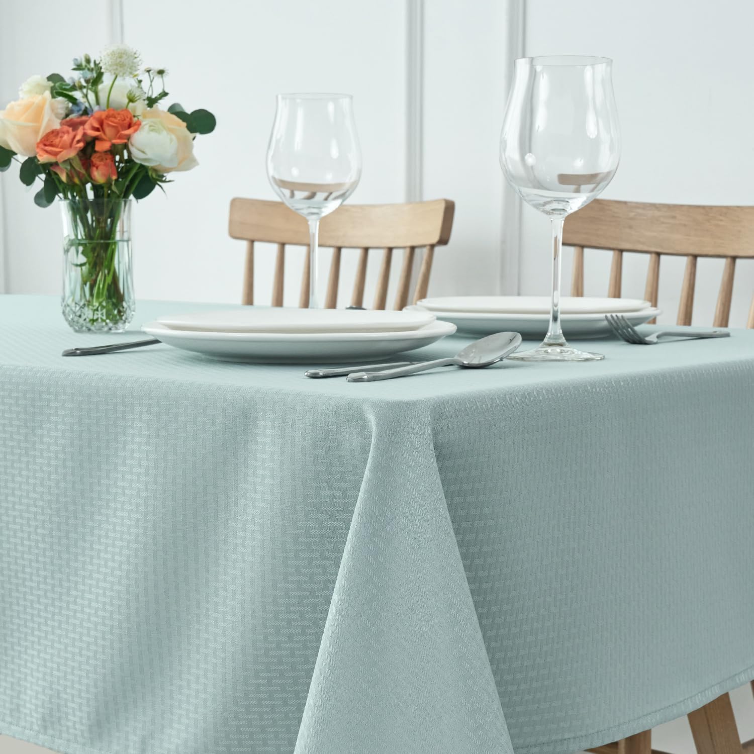 Amazon.com: maxmill Rectangle Tablecloth Weaved Pattern Waterproof ...