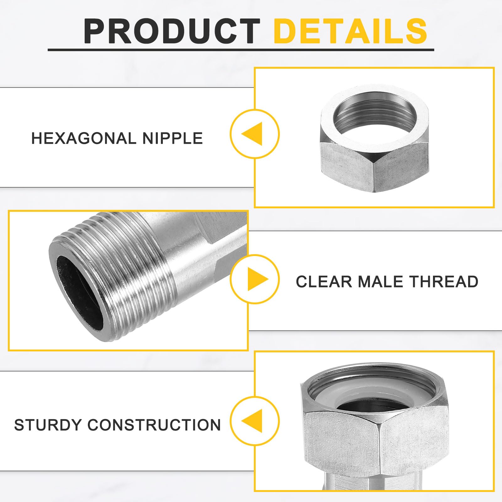 Snapklik.com : Uxcell 2Pcs Stainless Steel Water Meter Pipe Fitting, G3 ...